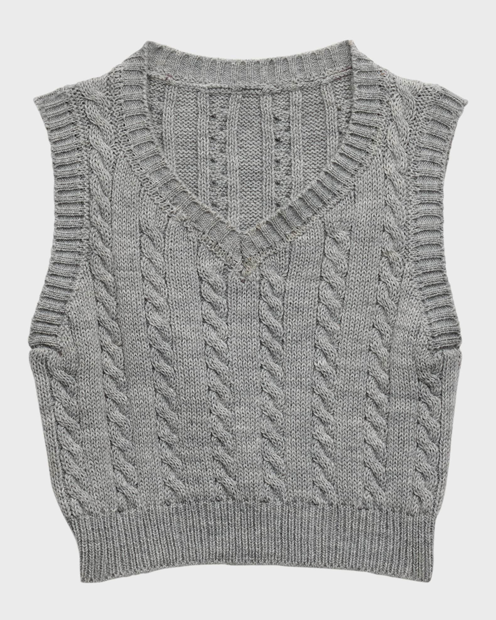 Girl's Cable-Knit Sweater Vest | Neiman Marcus