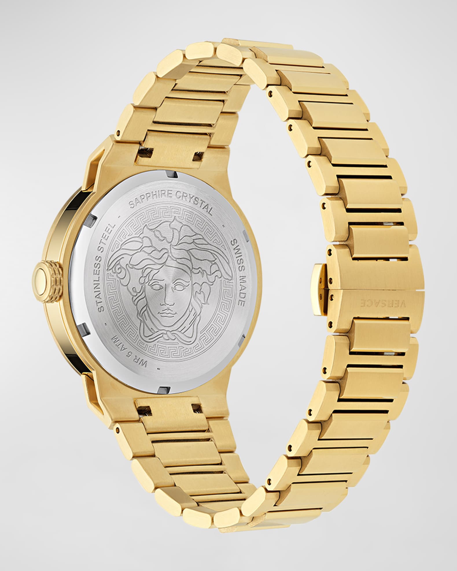 Versace Medusa Infinite IP Yellow Gold Bracelet Watch, 47mm | Neiman Marcus