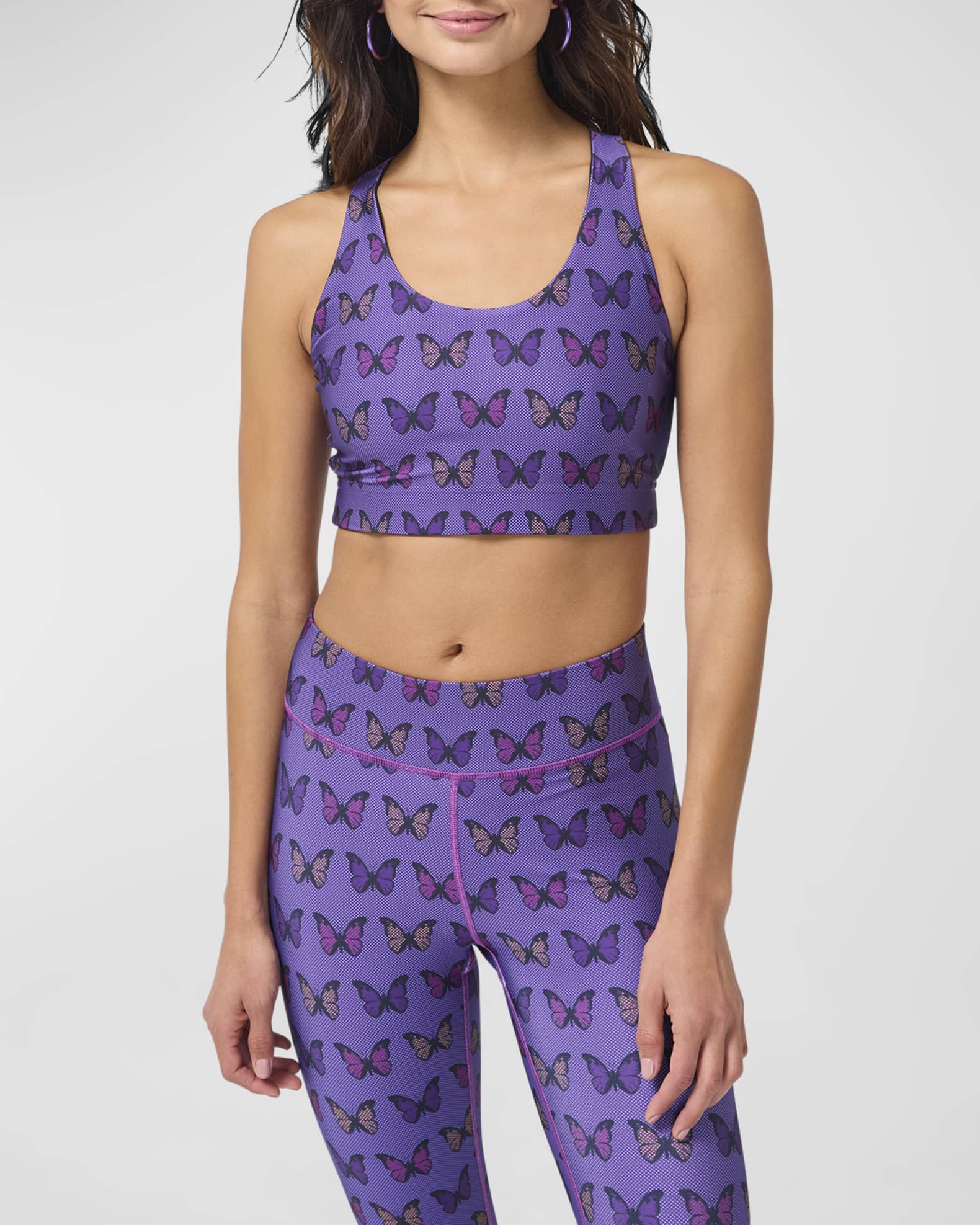 Terez Butterfly Halftone Hi-Shine Sports Bra | Neiman Marcus