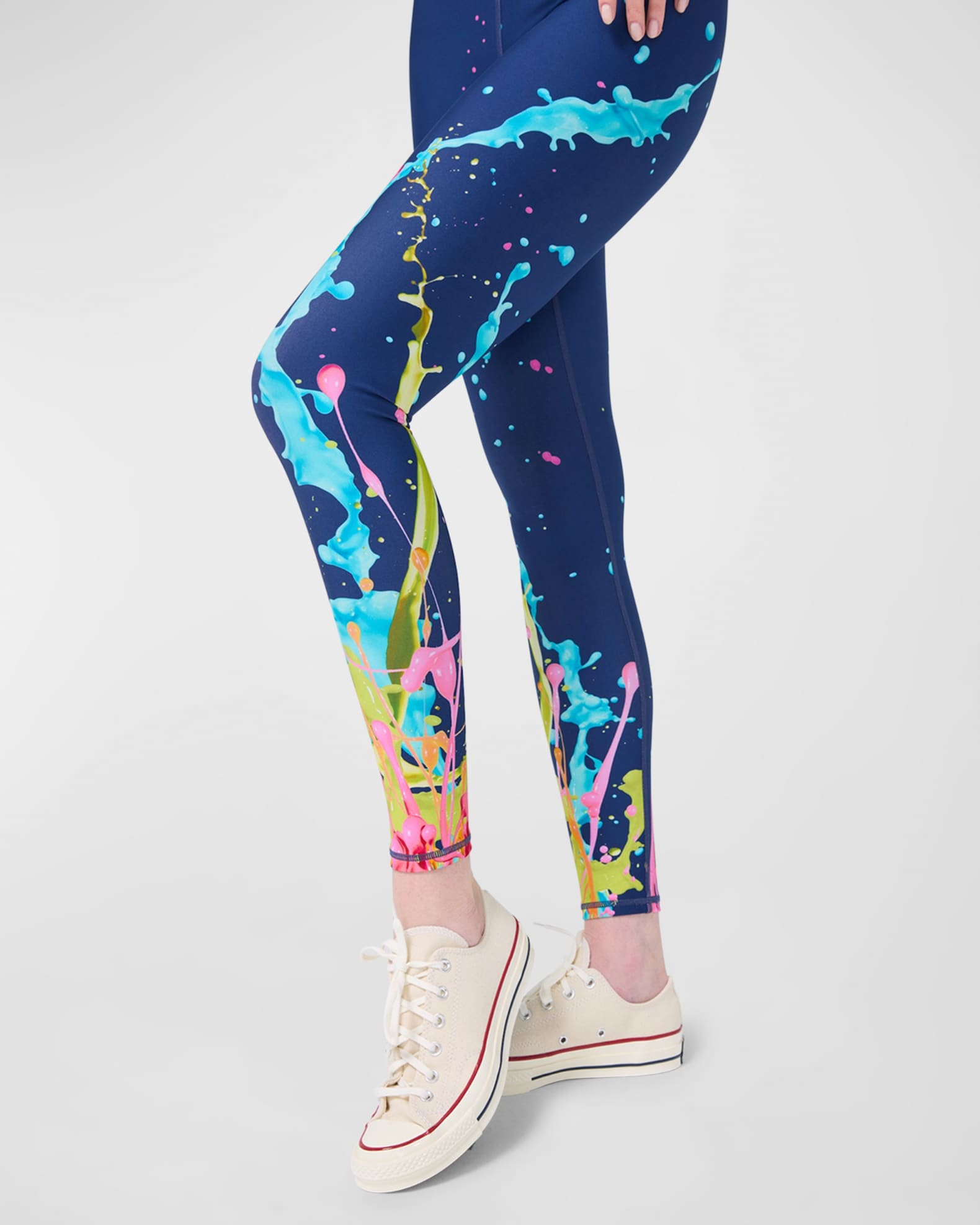 Terez Midnight Blue Splatter DuoKnit Leggings | Neiman Marcus
