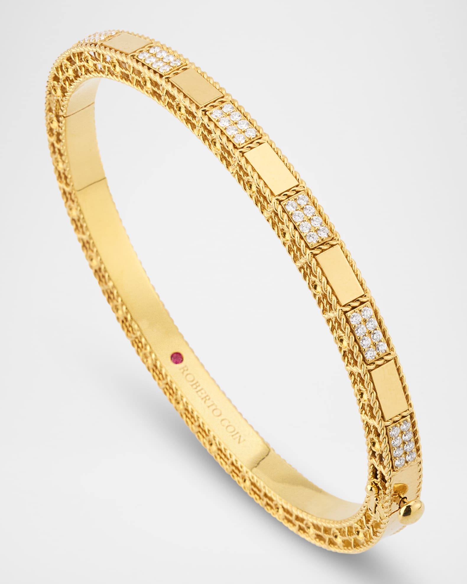 Roberto Coin 18K Yellow Gold Diamond Mosaic Bangle | Neiman Marcus