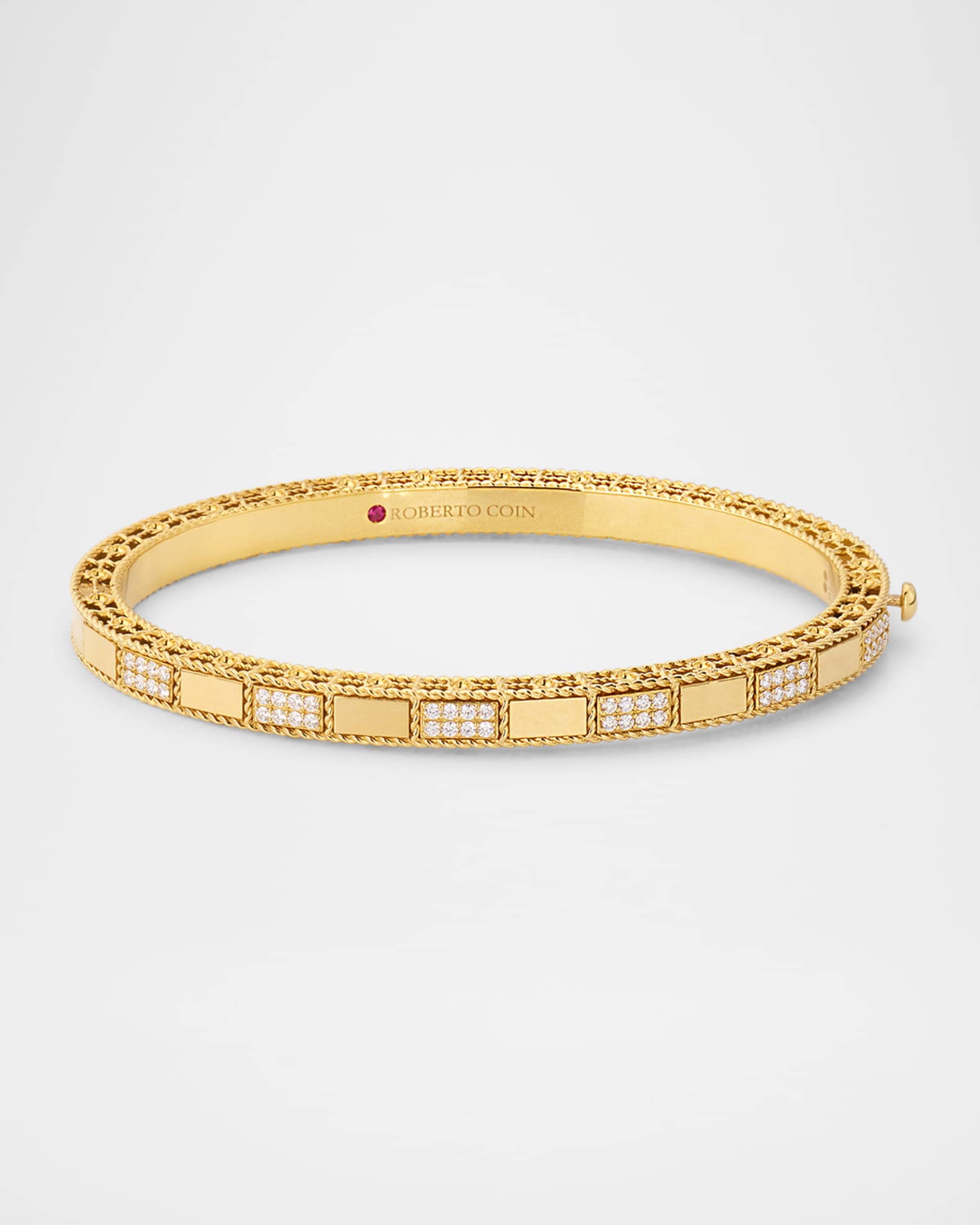 Roberto Coin 18K Yellow Gold Diamond Mosaic Bangle | Neiman Marcus