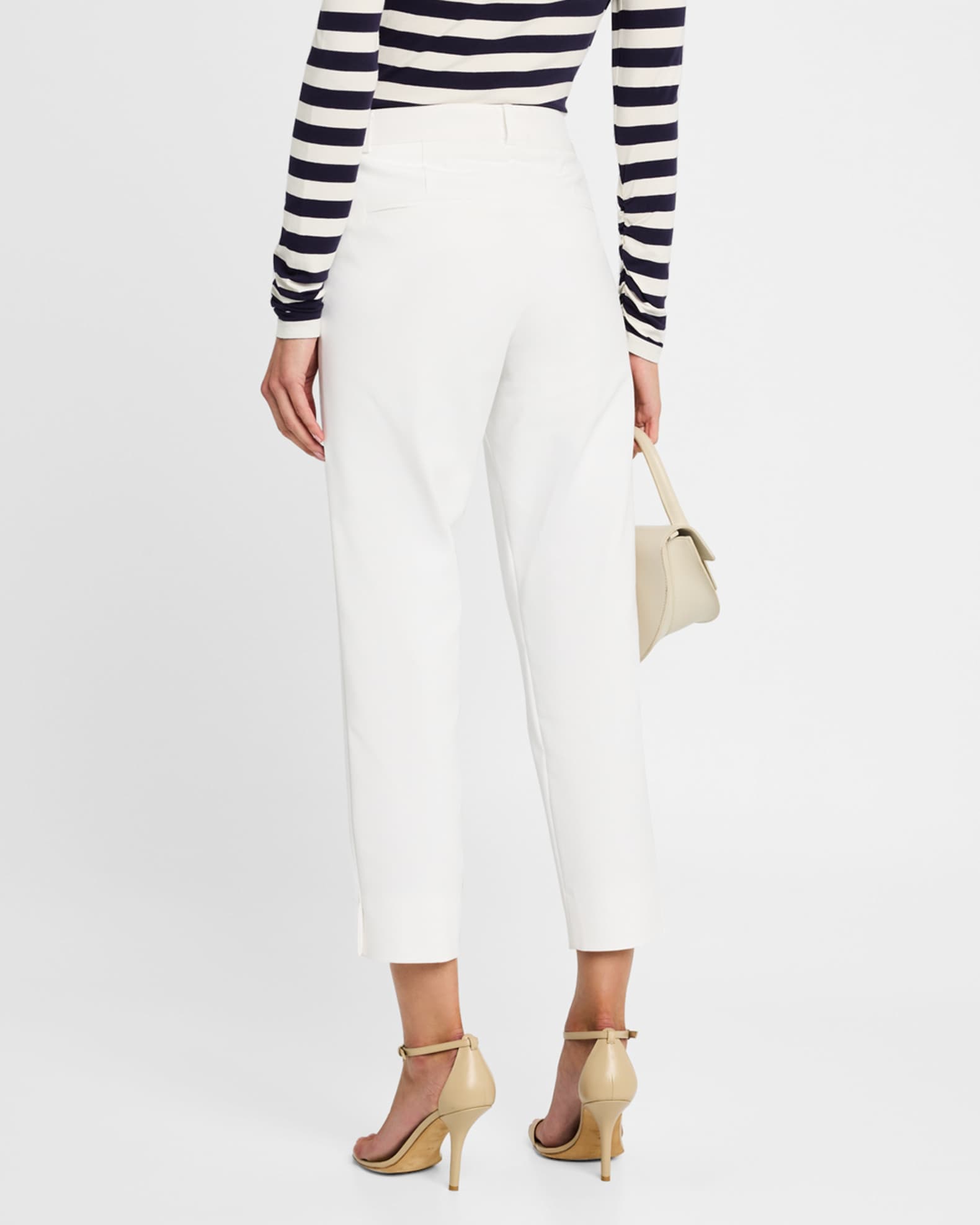 Maison Common Mid-Rise Slim-Leg Ankle Cotton-Blend Pants | Neiman Marcus