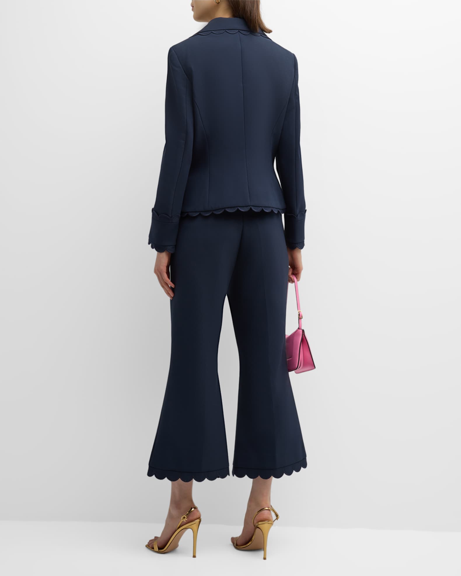 Maison Common Scalloped Single-Breasted Cotton Jacket | Neiman Marcus