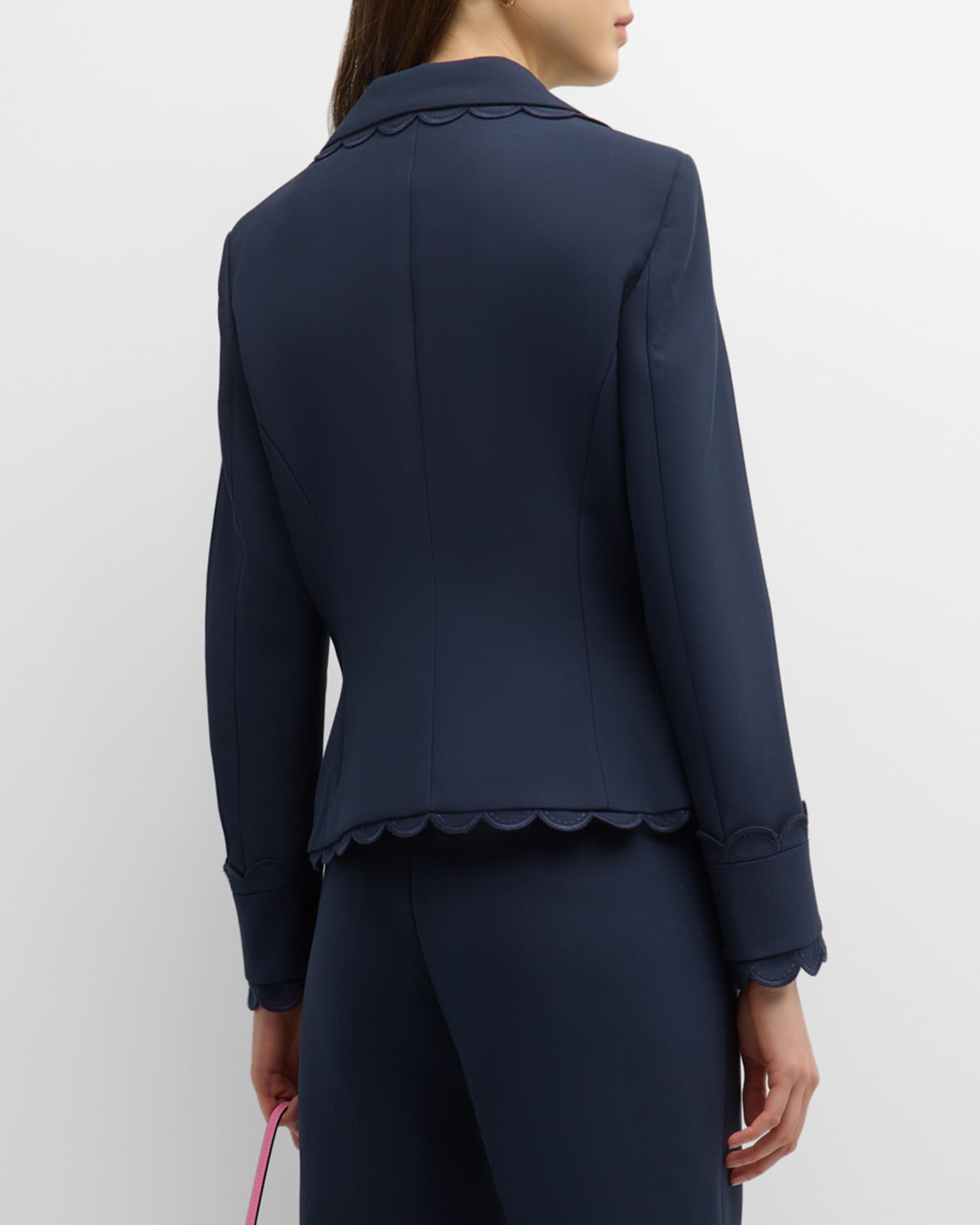 Maison Common Scalloped Single-Breasted Cotton Jacket | Neiman Marcus
