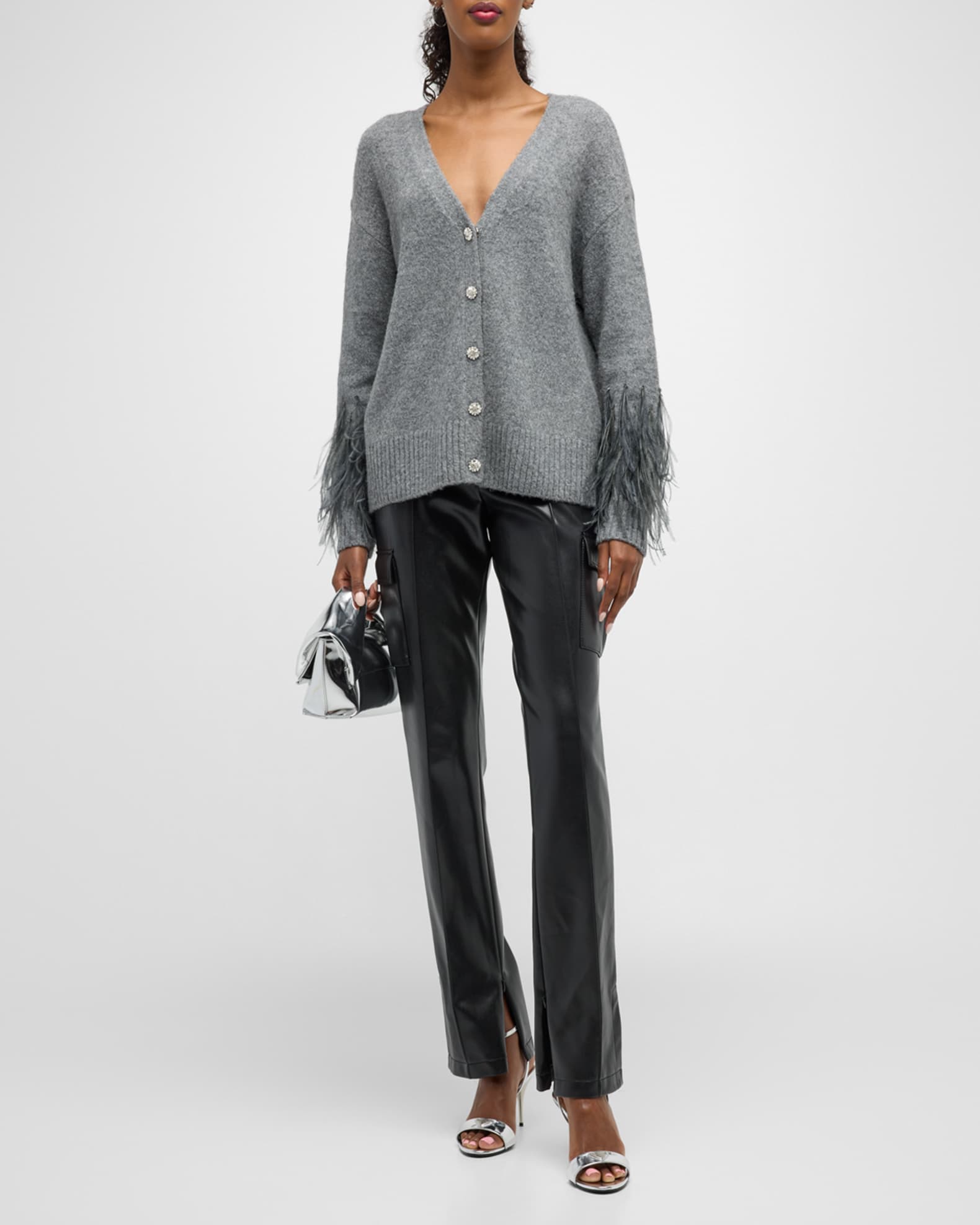 Cinq a Sept Norah Slim Straight-Leg Vegan Leather Pants | Neiman Marcus