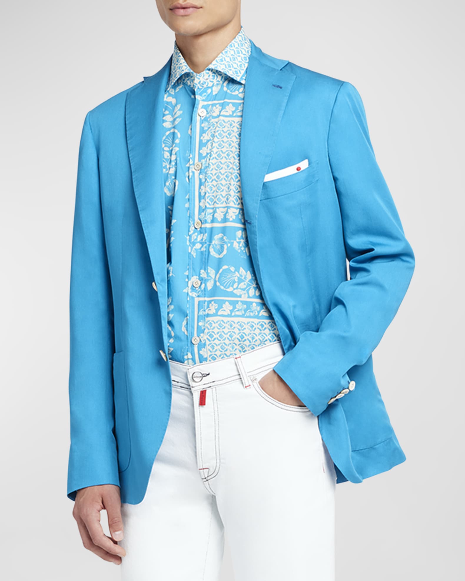Kiton Men's Solid Lyocell-Blend Sport Coat | Neiman Marcus
