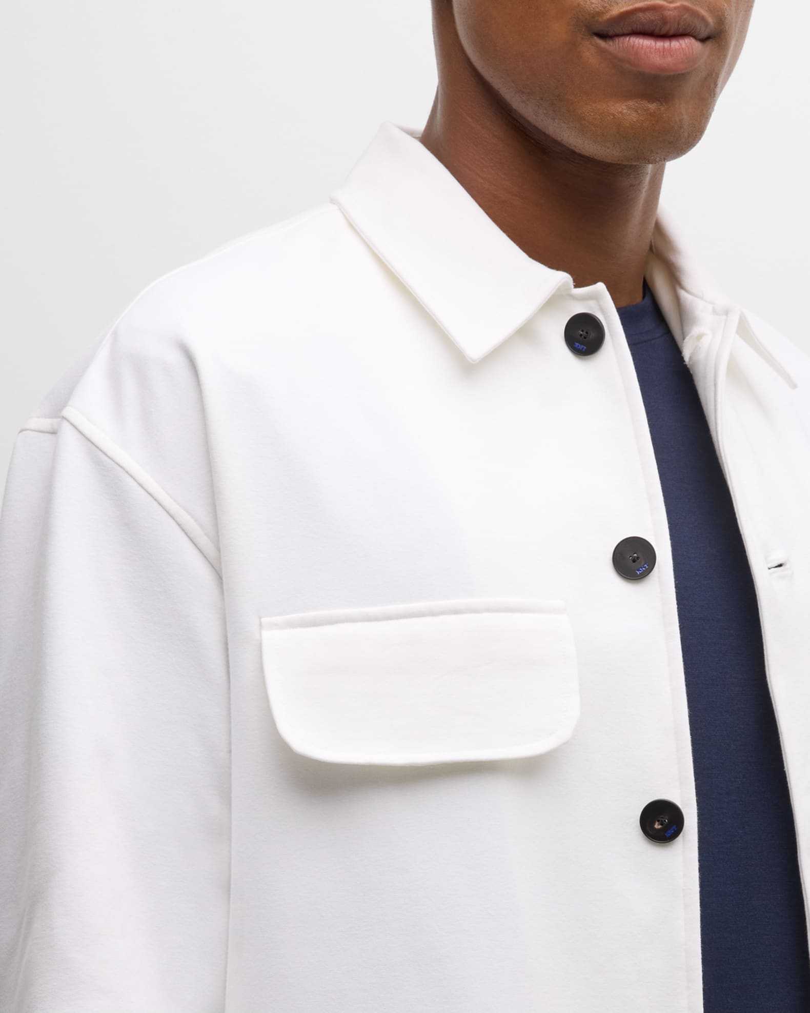 KNT Men's Solid Stretch Cotton Overshirt | Neiman Marcus