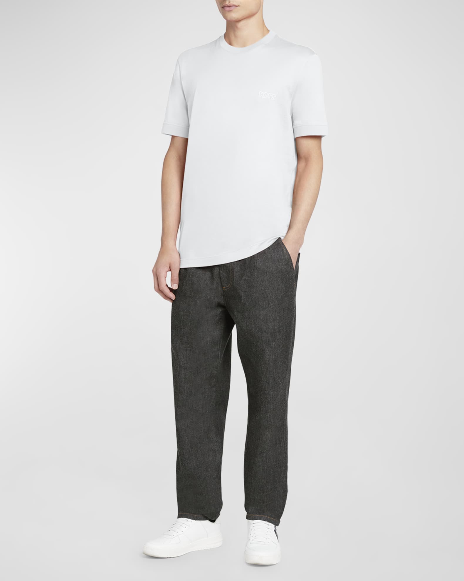 KNT Men's Outline Logo Crewneck T-Shirt | Neiman Marcus