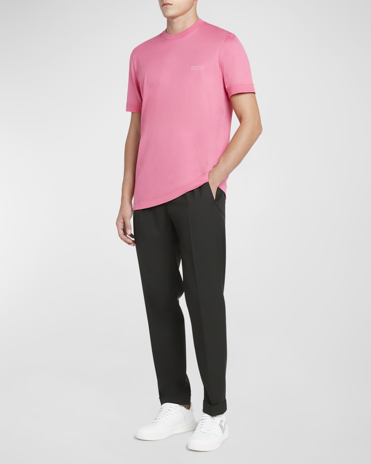 KNT Men's Outline Logo Crewneck T-Shirt | Neiman Marcus