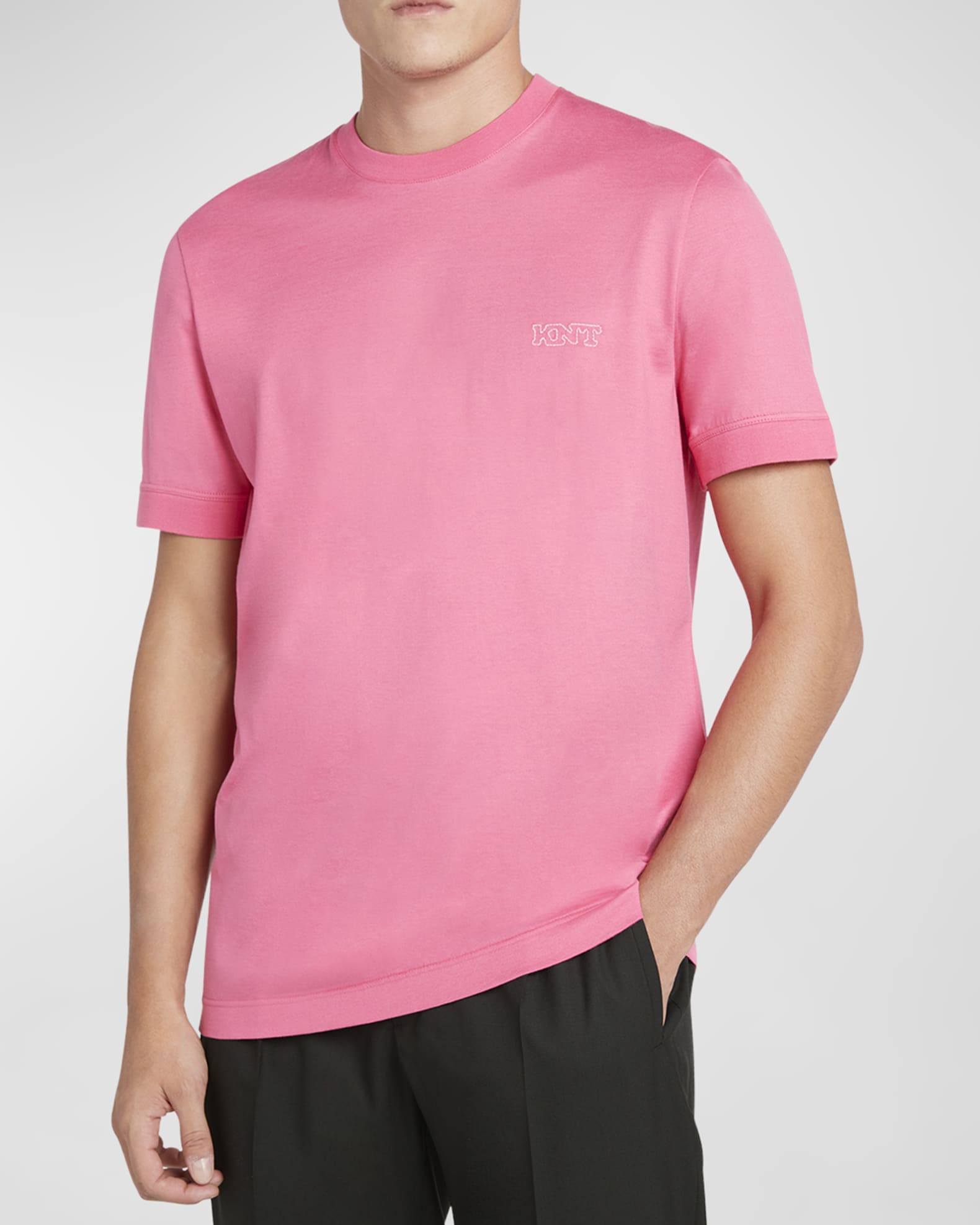 KNT Men's Outline Logo Crewneck T-Shirt | Neiman Marcus