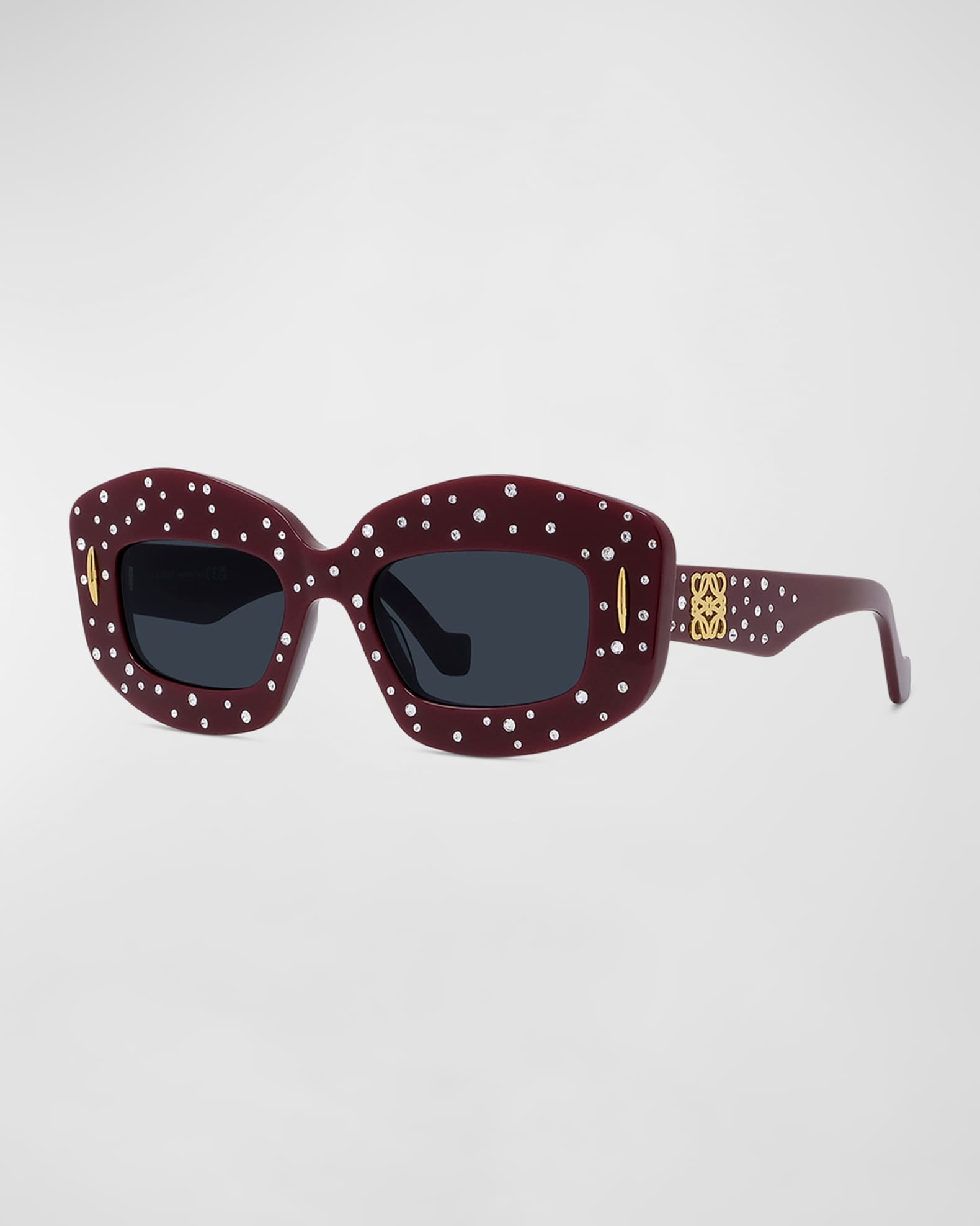 Loewe Starry Night Red Acetate Rectangle Sunglasses | Neiman Marcus