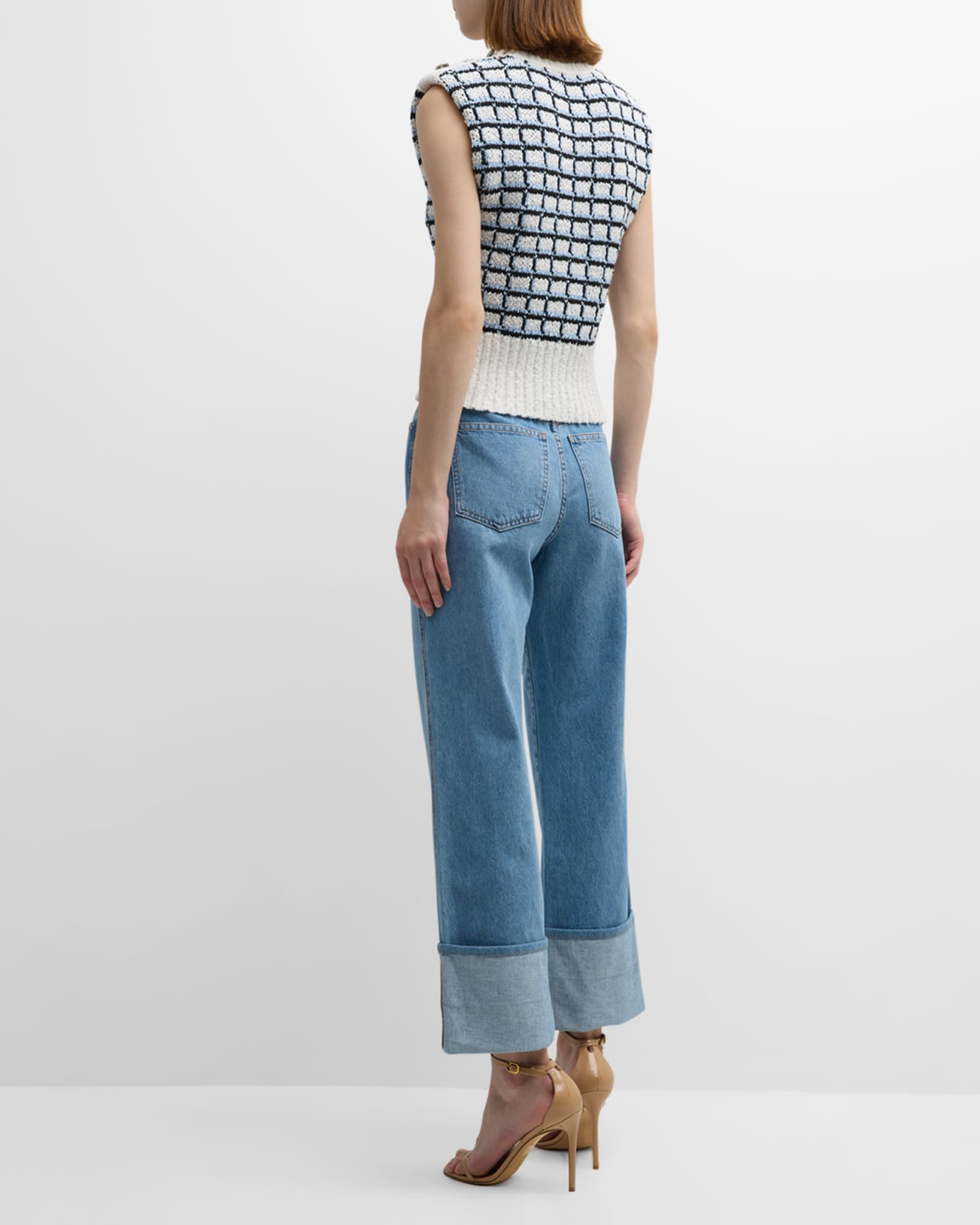 Veronica Beard Dylan High Rise Straight Cuffed Jeans | Neiman Marcus