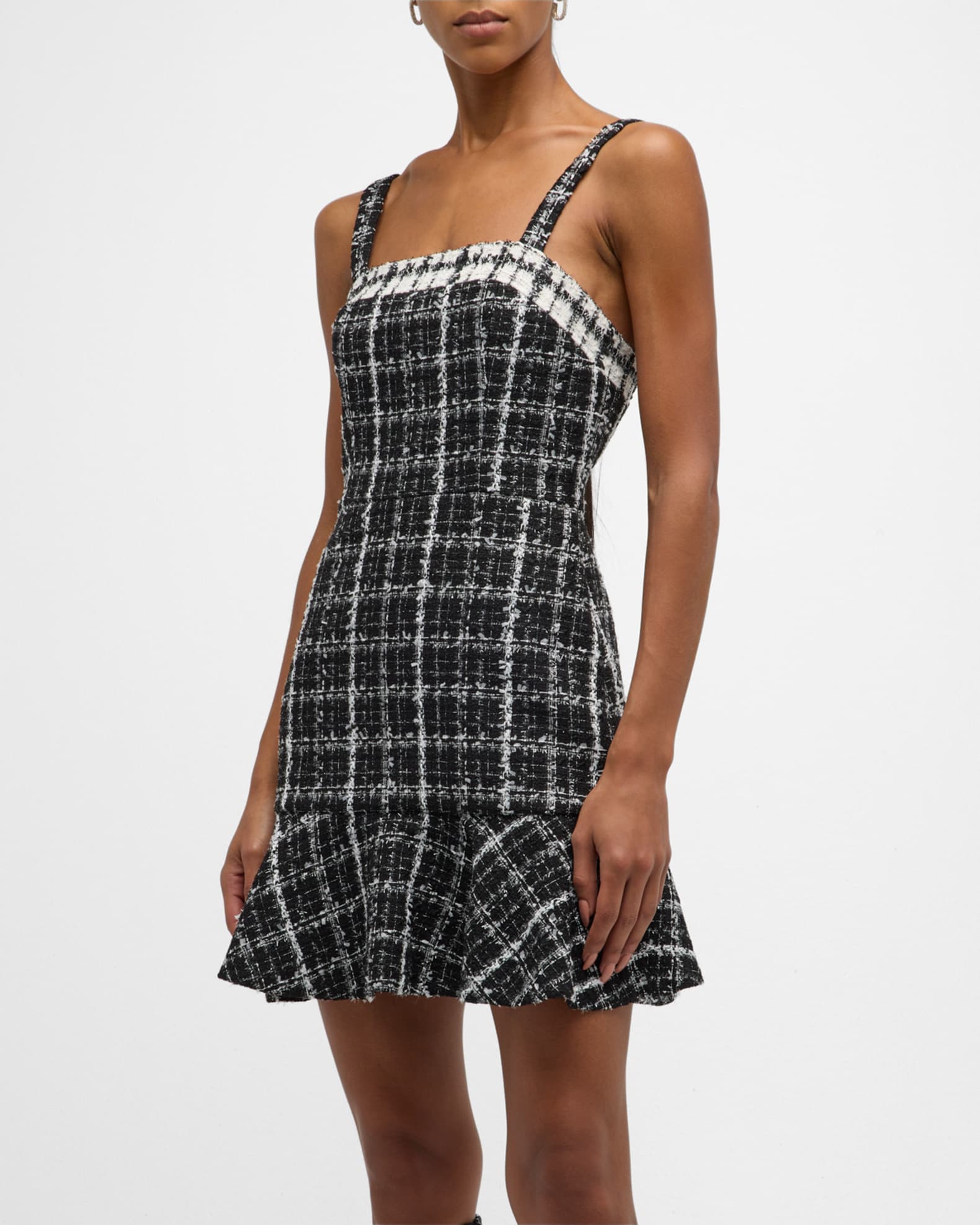 Alice + Olivia Kaidra Tweed Mini Dress | Neiman Marcus