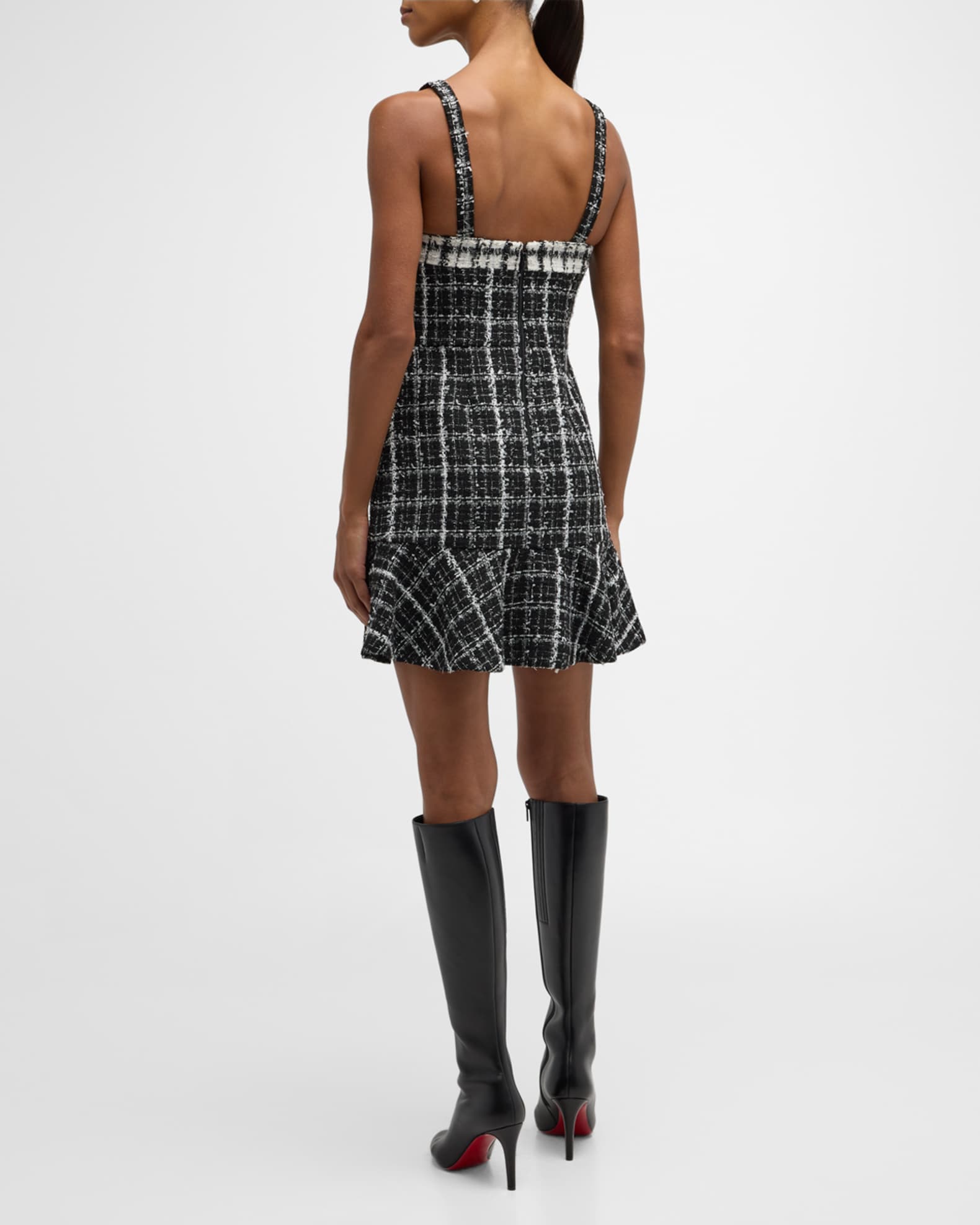 Alice + Olivia Kaidra Tweed Mini Dress | Neiman Marcus