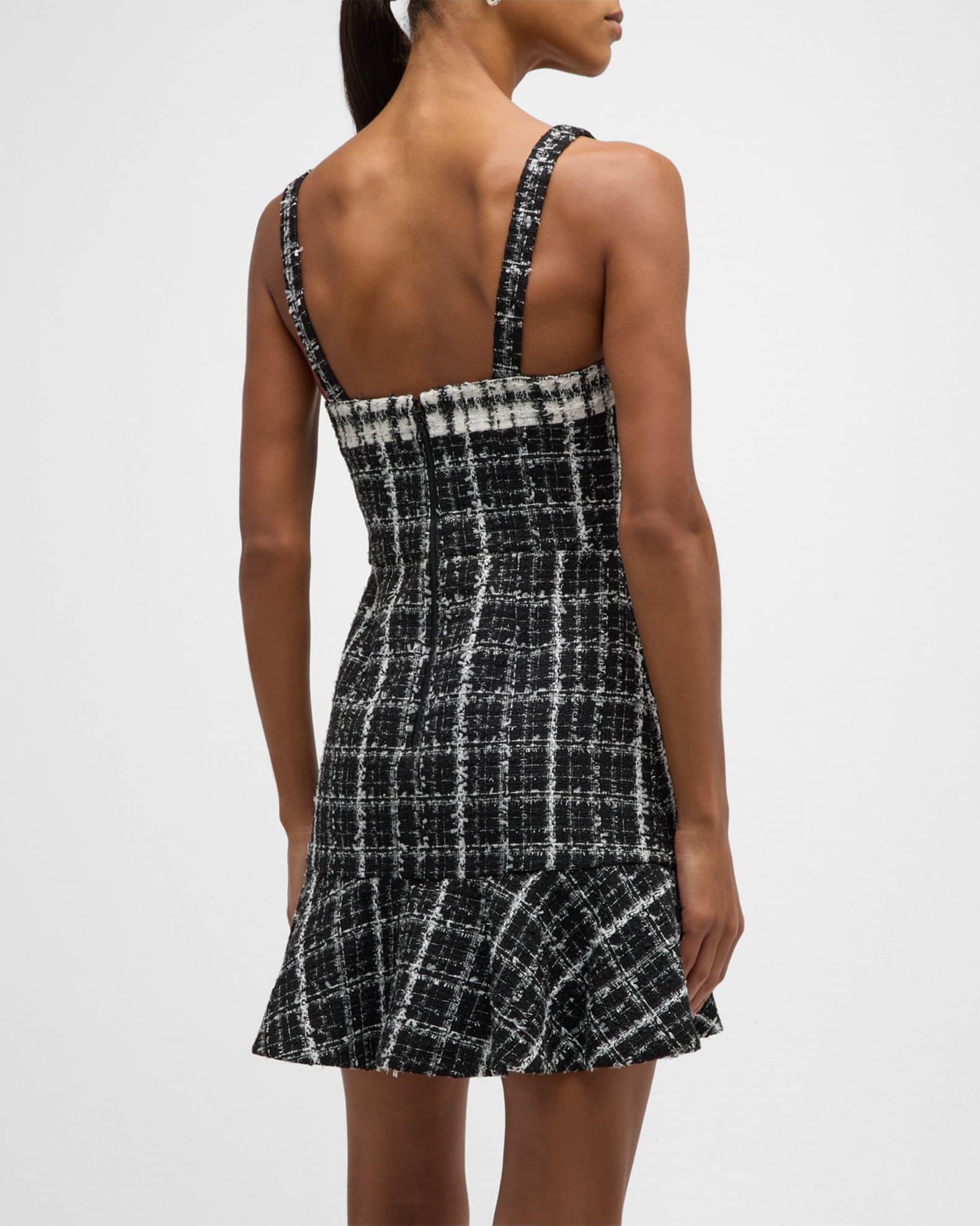 Alice + Olivia Kaidra Tweed Mini Dress | Neiman Marcus