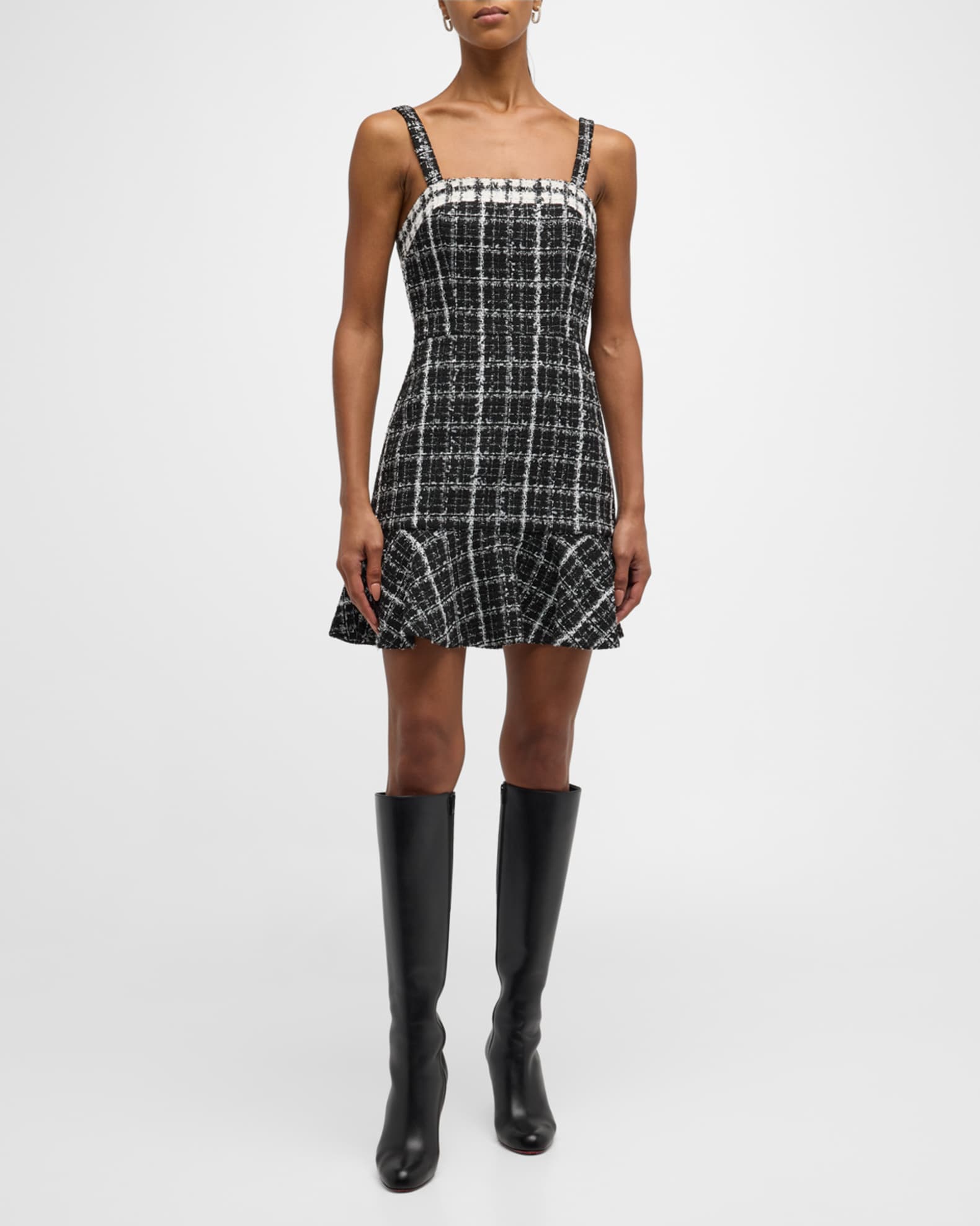 Alice + Olivia Kaidra Tweed Mini Dress | Neiman Marcus