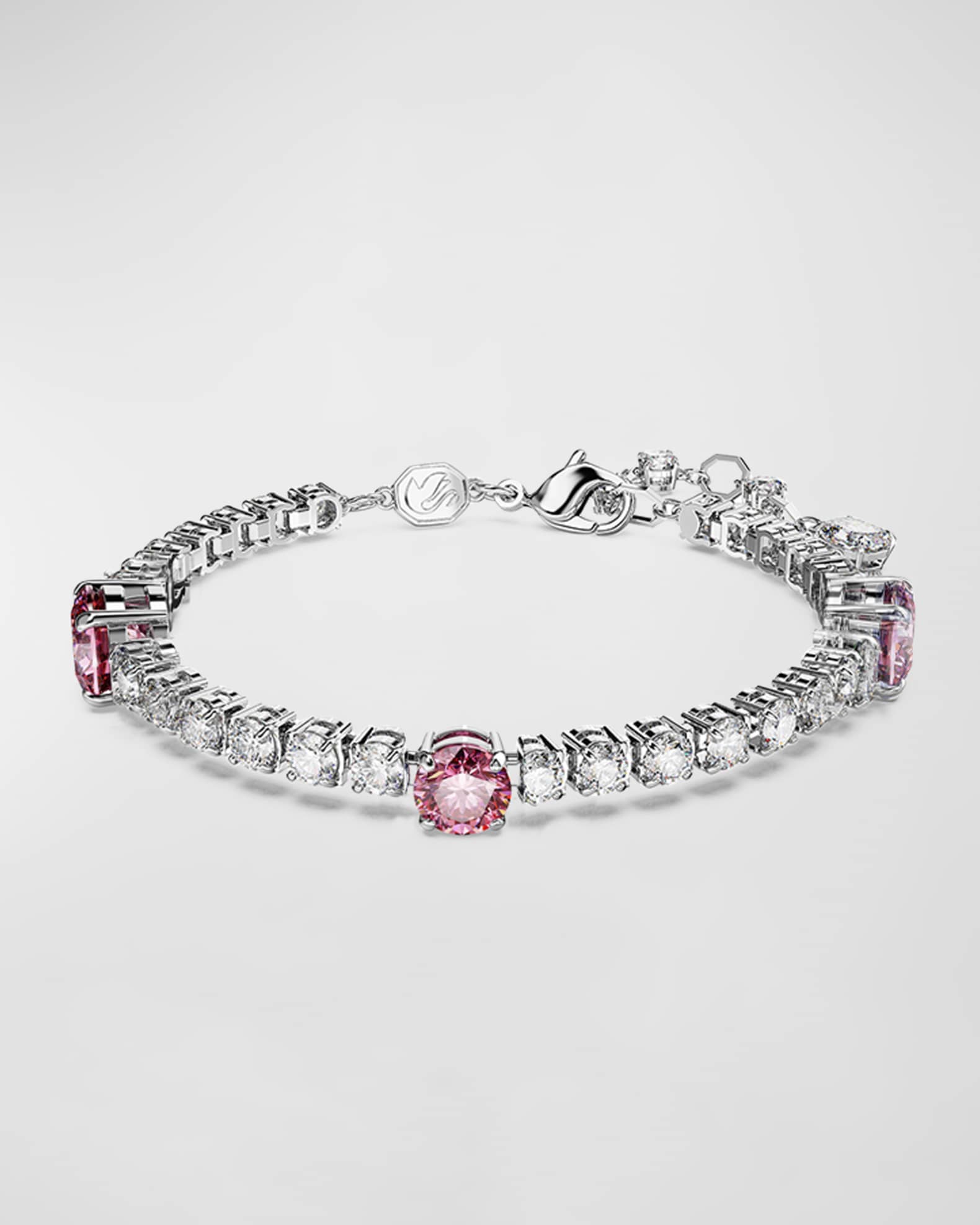 SWAROVSKI Matrix Rhodium-Plated Crystal Tennis Bracelet | Neiman Marcus
