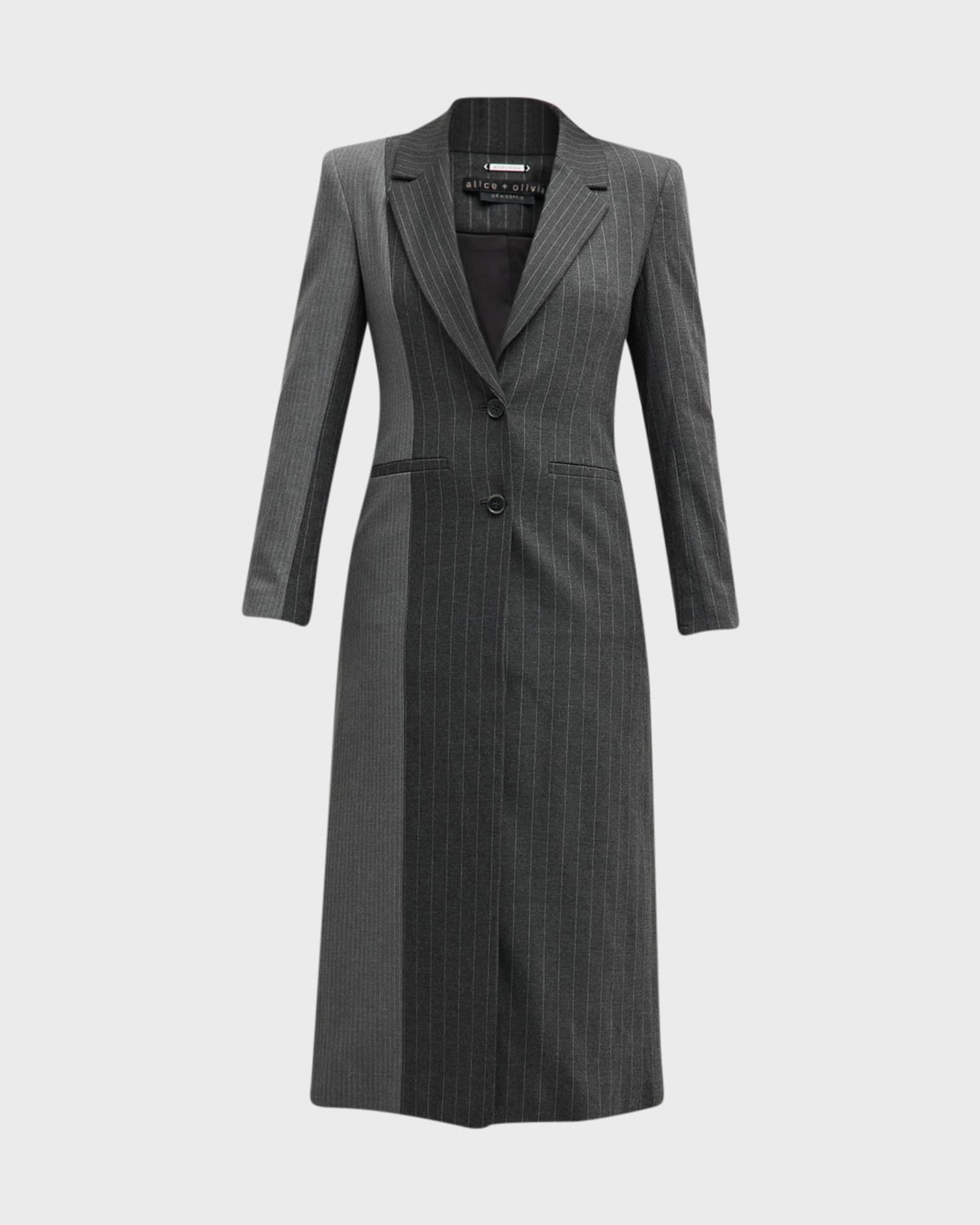 Alice + Olivia Bret Pinstripe Long Blazer | Neiman Marcus