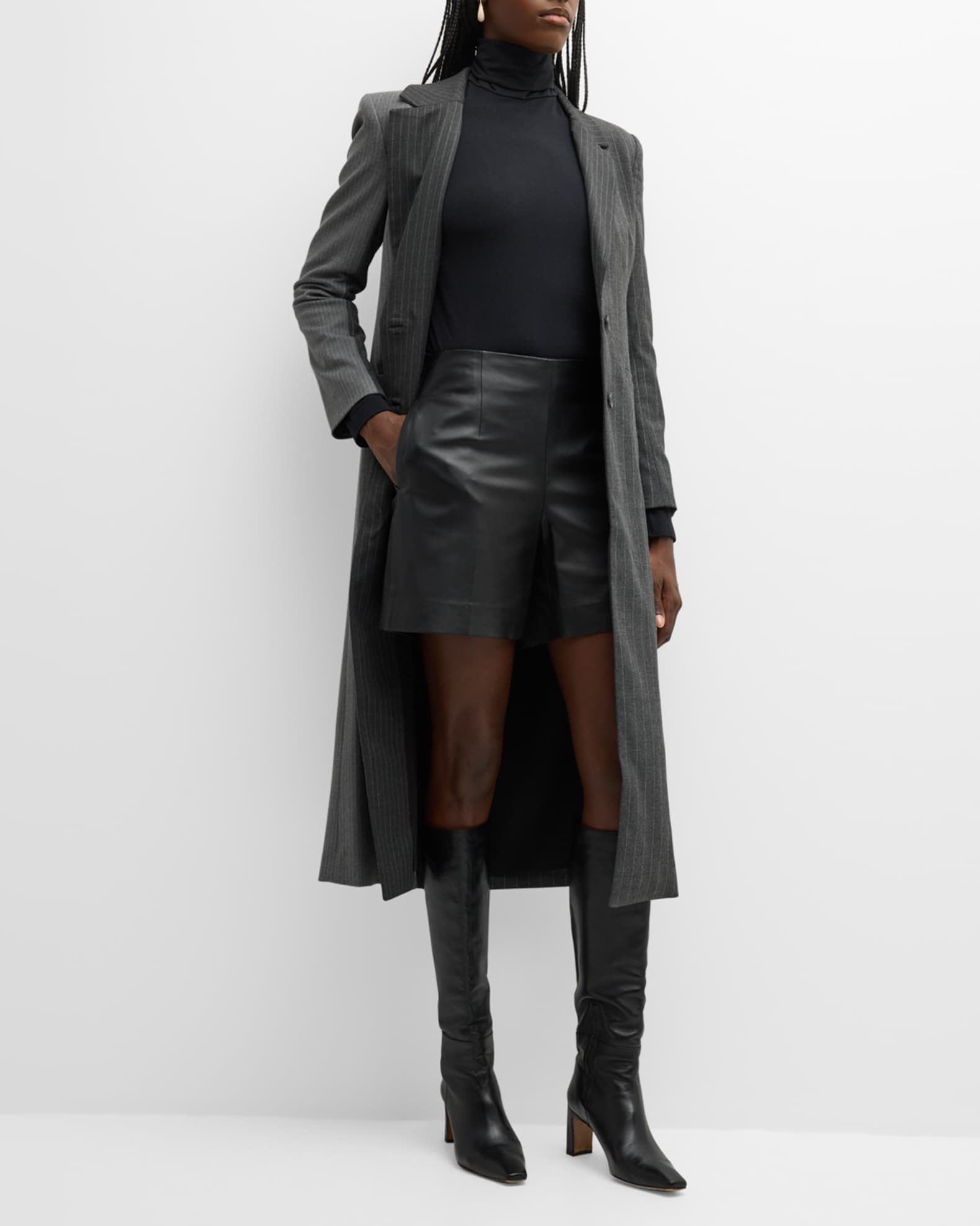 Alice + Olivia Bret Pinstripe Long Blazer | Neiman Marcus