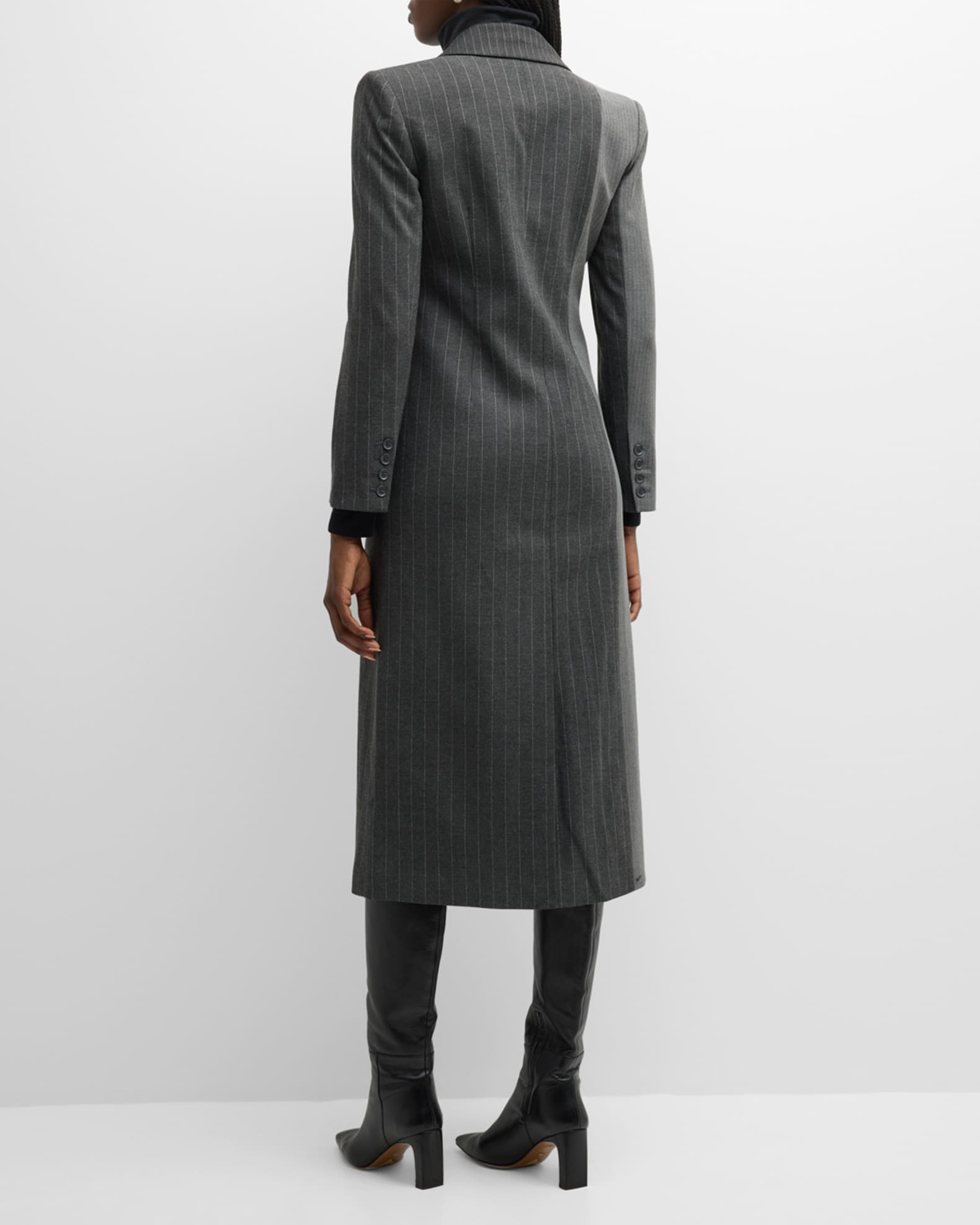 Alice + Olivia Bret Pinstripe Long Blazer | Neiman Marcus