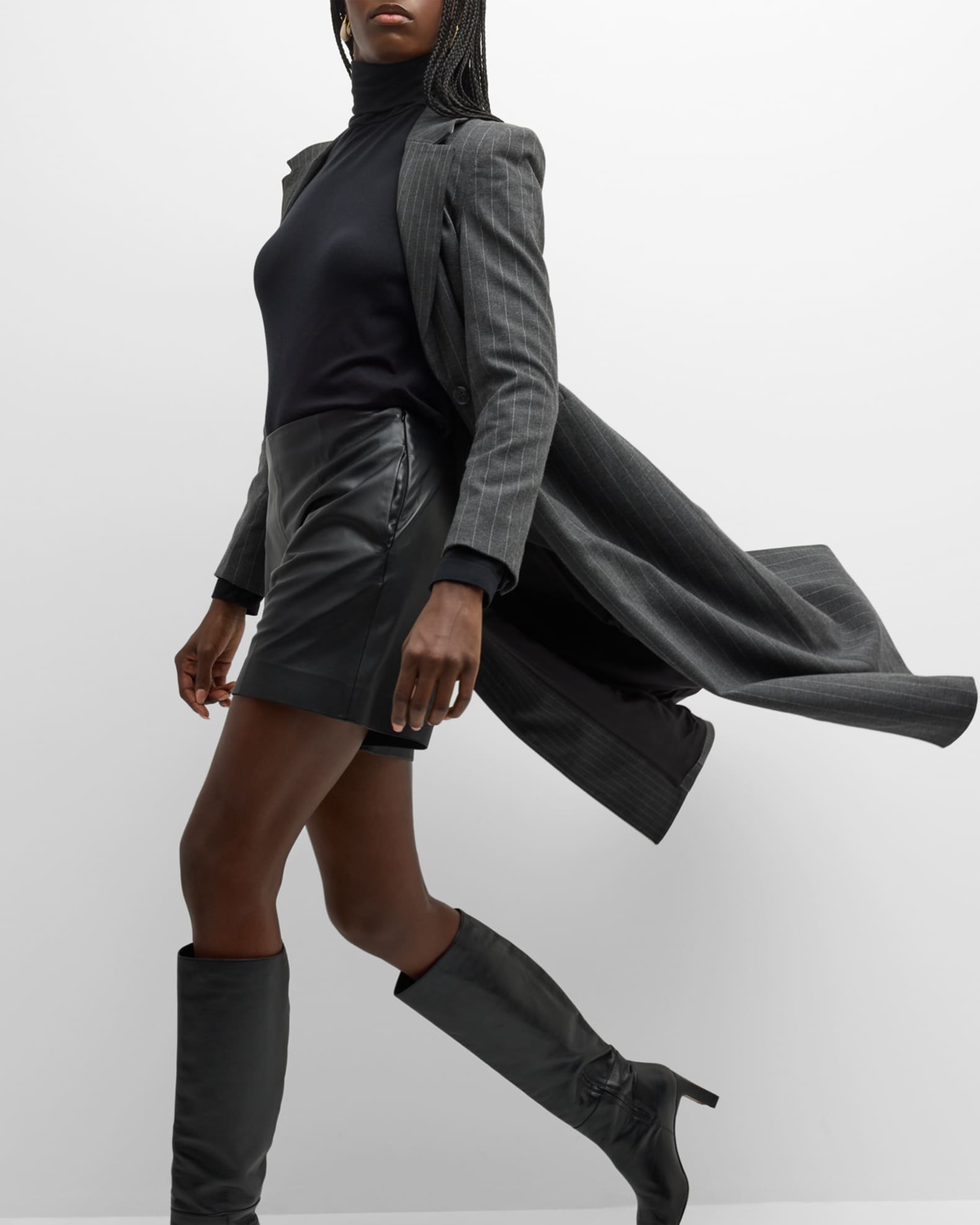 Alice + Olivia Bret Pinstripe Long Blazer | Neiman Marcus