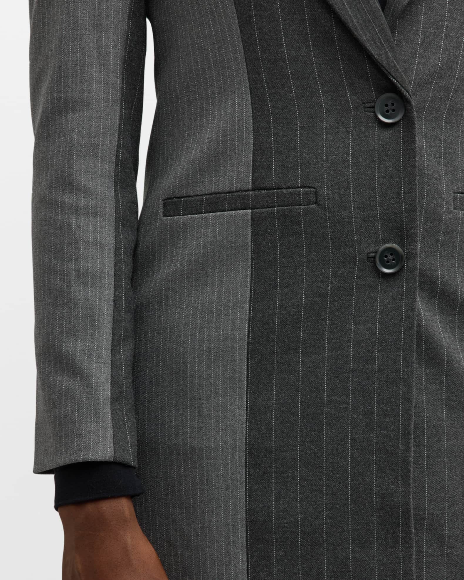 Alice + Olivia Bret Pinstripe Long Blazer | Neiman Marcus