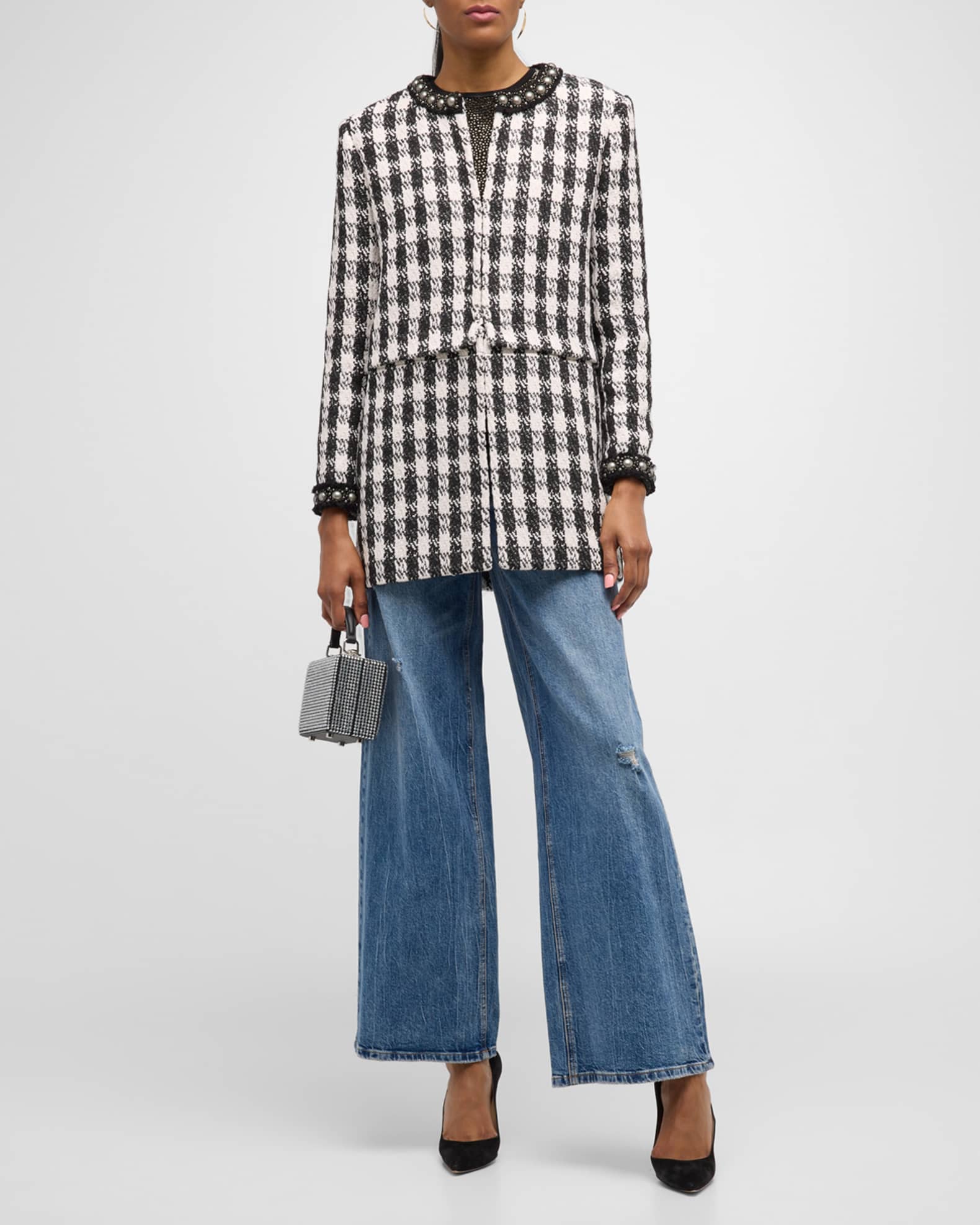 Alice + Olivia Deon Two-Fer Tweed Jacket | Neiman Marcus