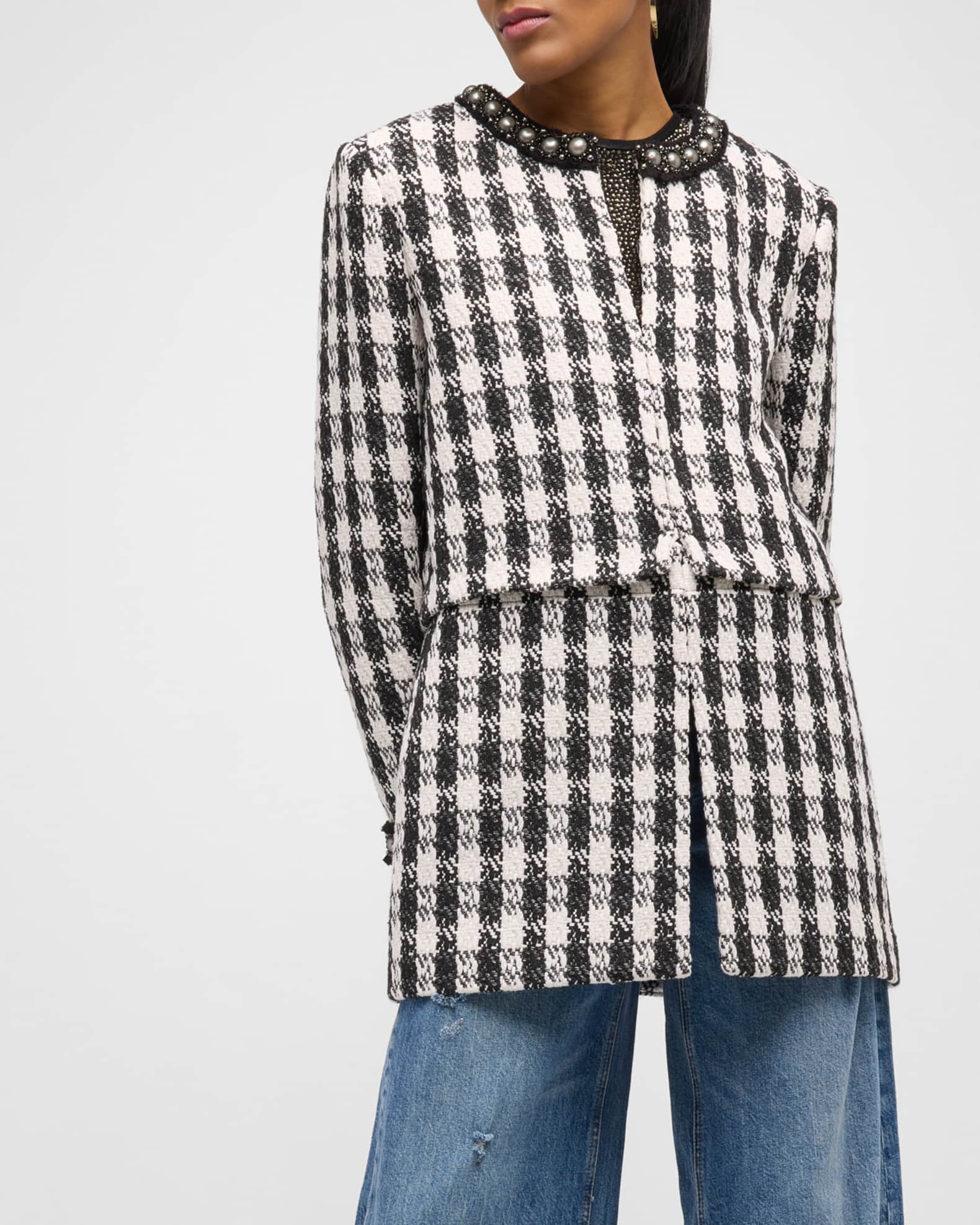 Alice + Olivia Deon Two-Fer Tweed Jacket | Neiman Marcus