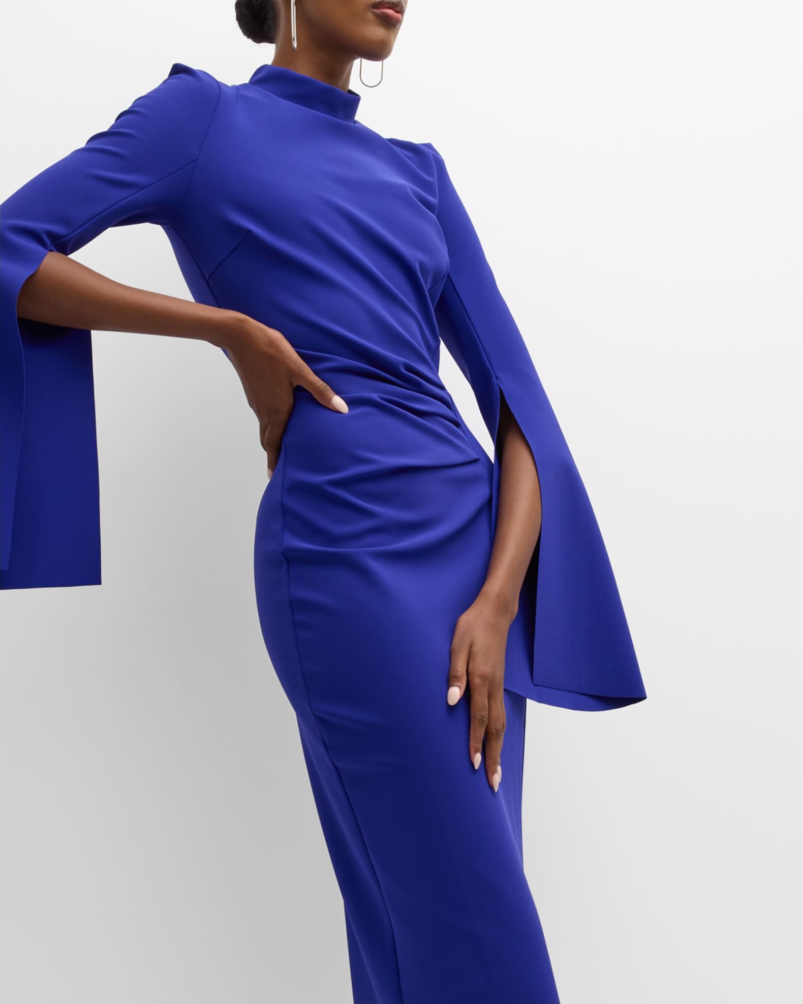 Chiara Boni La Petite Robe Nefeli Ruched Mock-Neck Bodycon Midi Dress ...