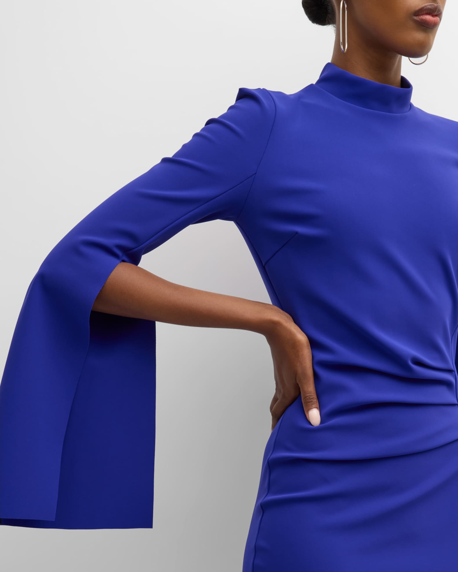 Chiara Boni La Petite Robe Nefeli Ruched Mock-Neck Bodycon Midi Dress ...