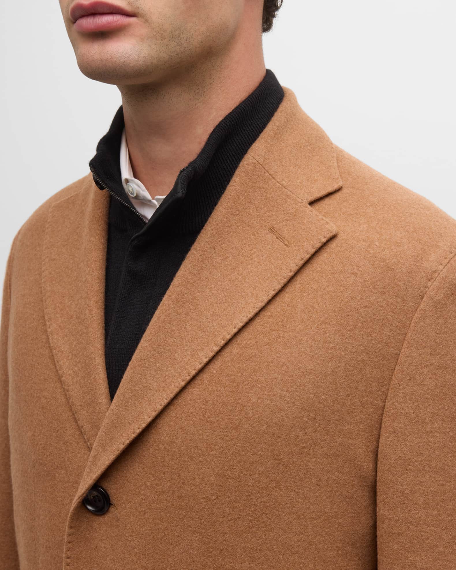 Neiman Marcus Men's 14.5 Micron Wool Topcoat | Neiman Marcus