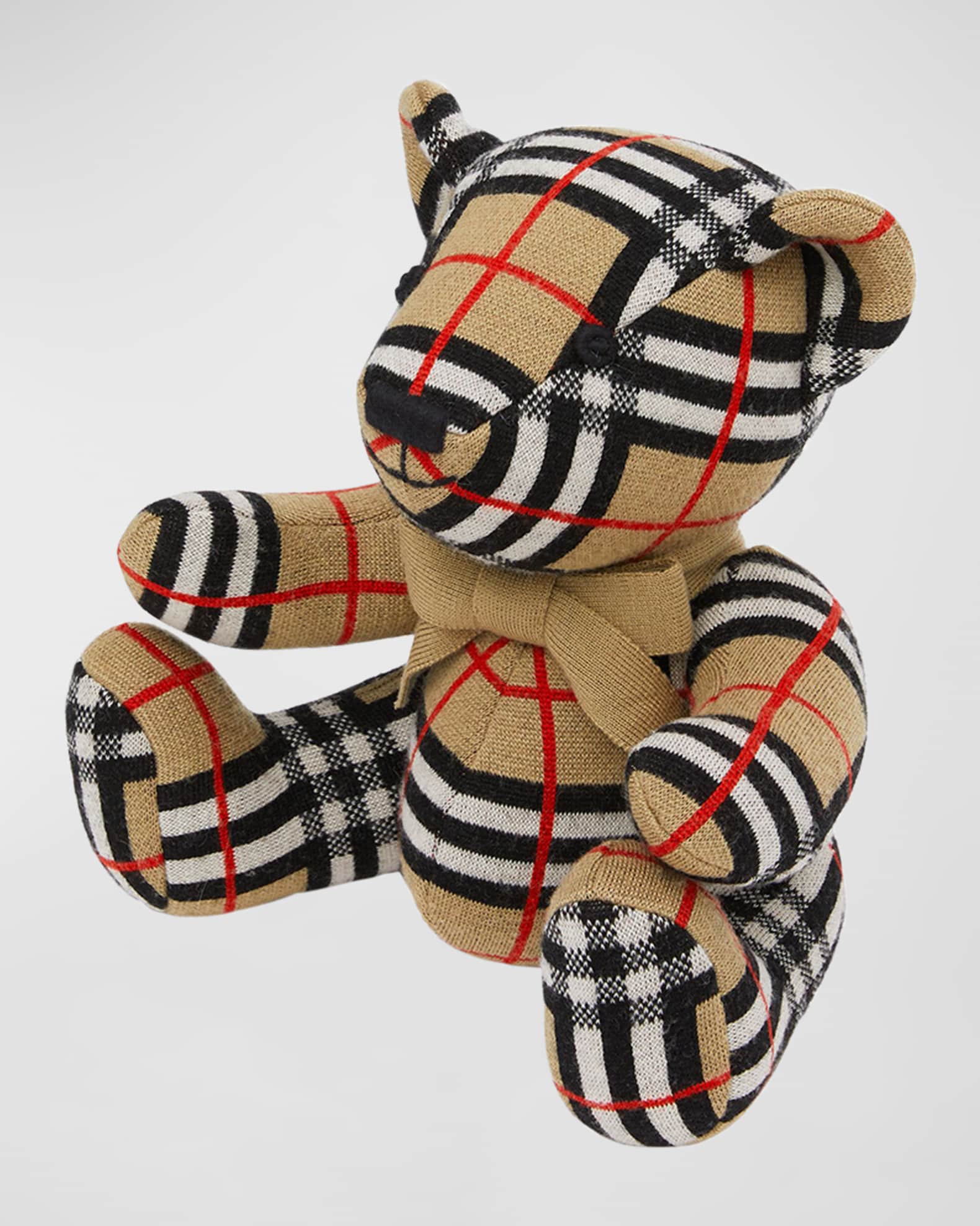 Burberry Check Sitting Bear | Neiman Marcus