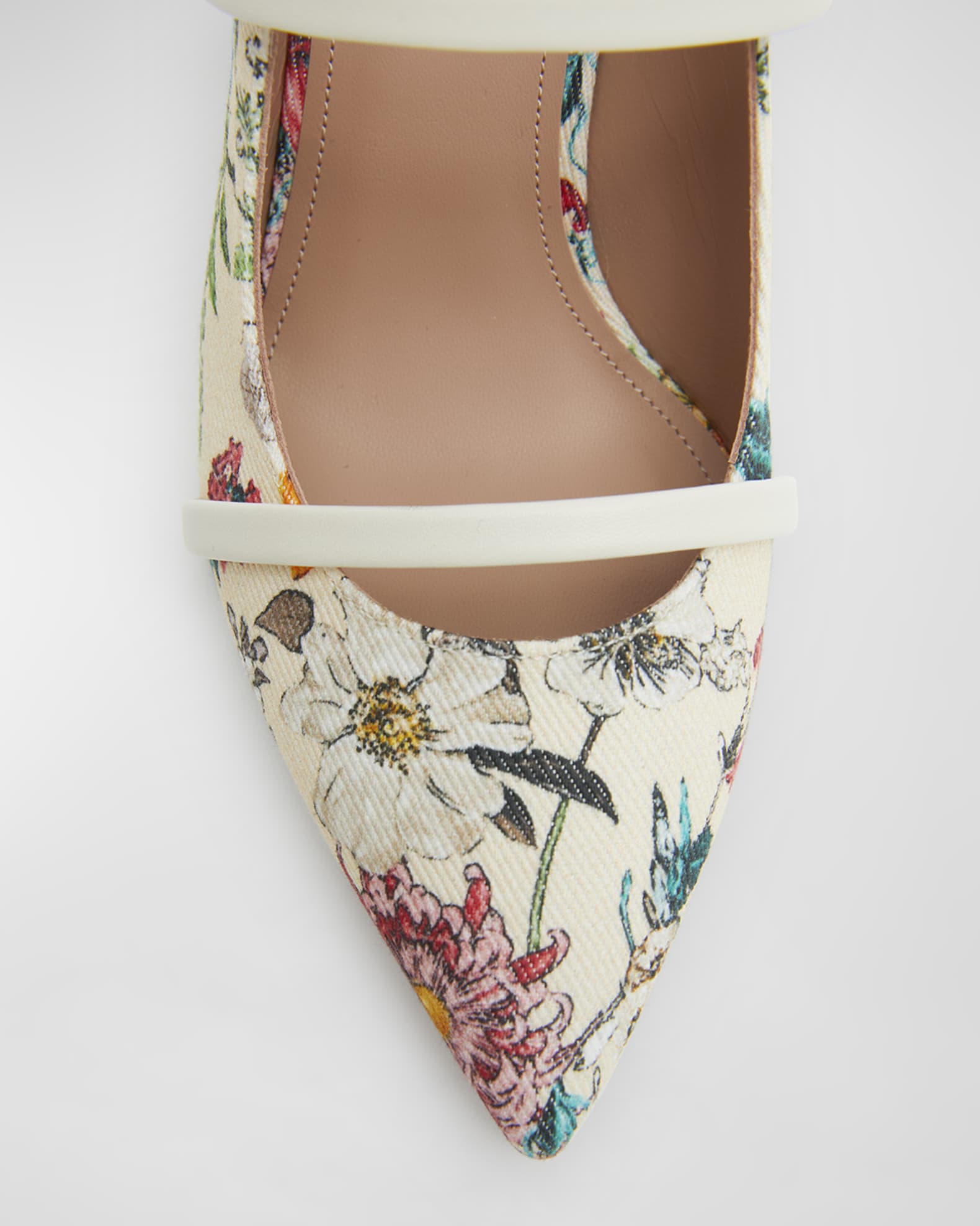 Malone Souliers Maureen Floral Dual-Band Mule Pumps | Neiman Marcus