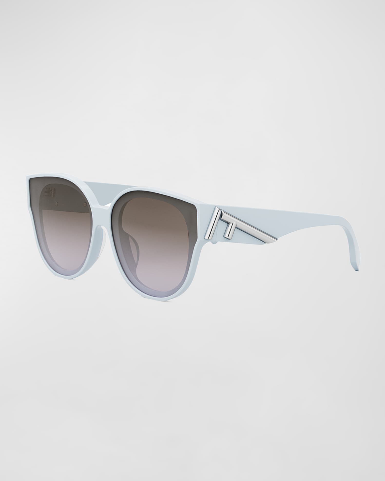 Fendi Fendi First Blue Acetate Round Sunglasses | Neiman Marcus