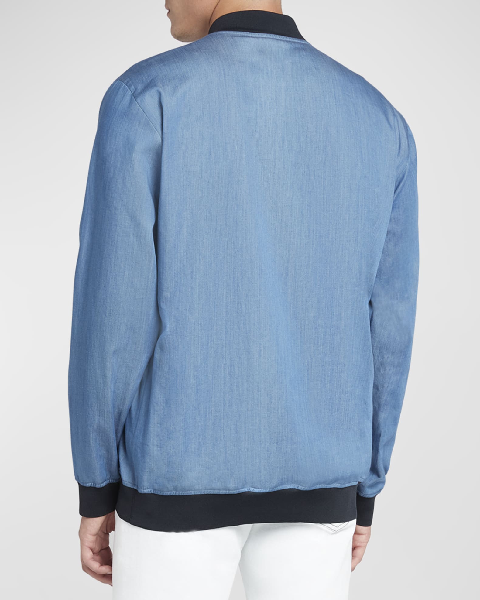 Kiton Men's Blouson Chambray Bomber Jacket | Neiman Marcus