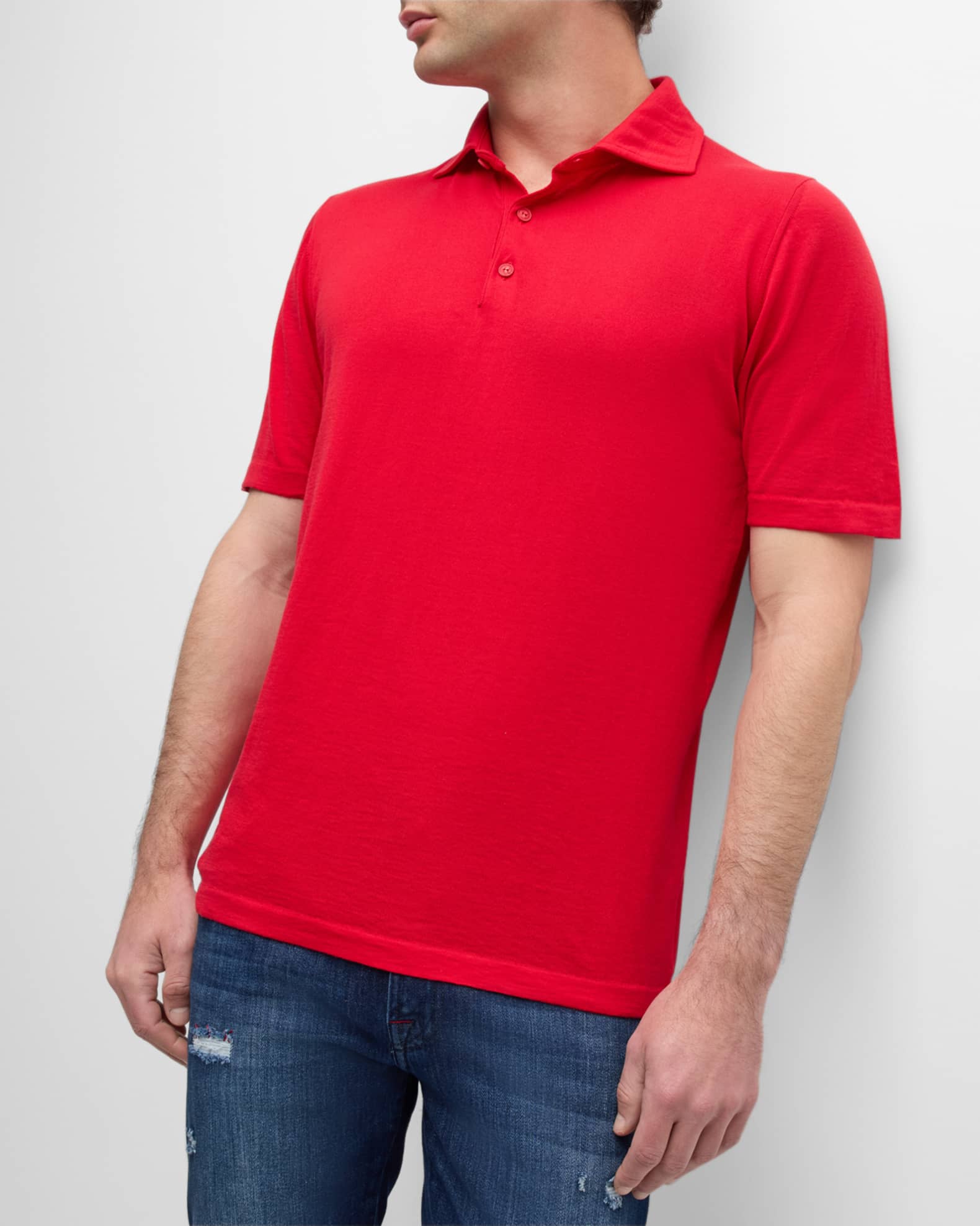 Kiton Men's Cotton Polo Shirt | Neiman Marcus