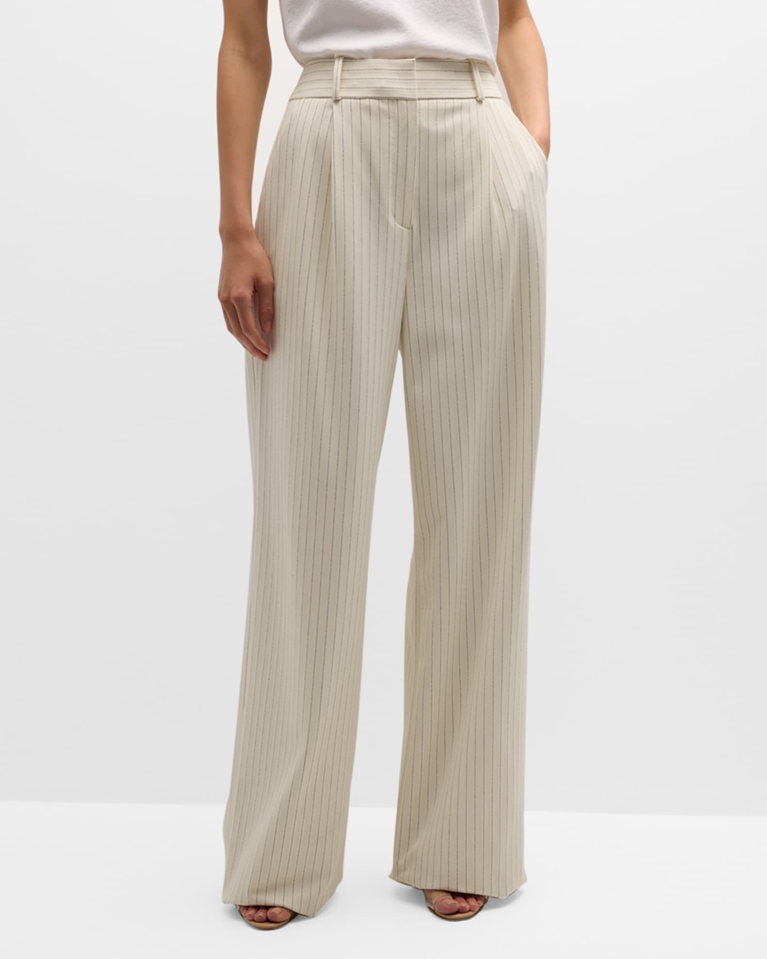 Veronica Beard Heyser Stripe Straight-Leg Pants | Neiman Marcus