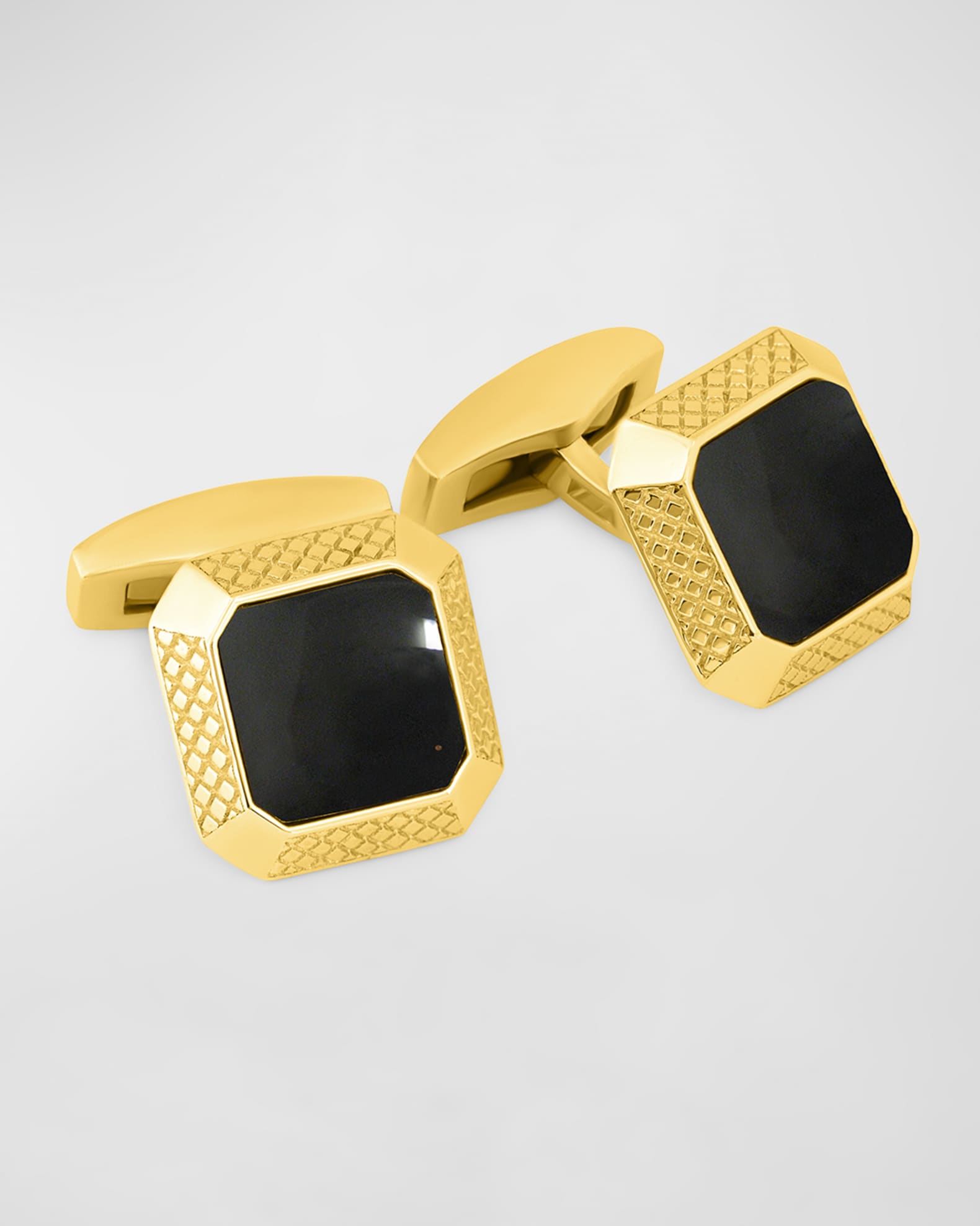 Tateossian Men's Gold-Plated Black Onyx Cufflinks | Neiman Marcus