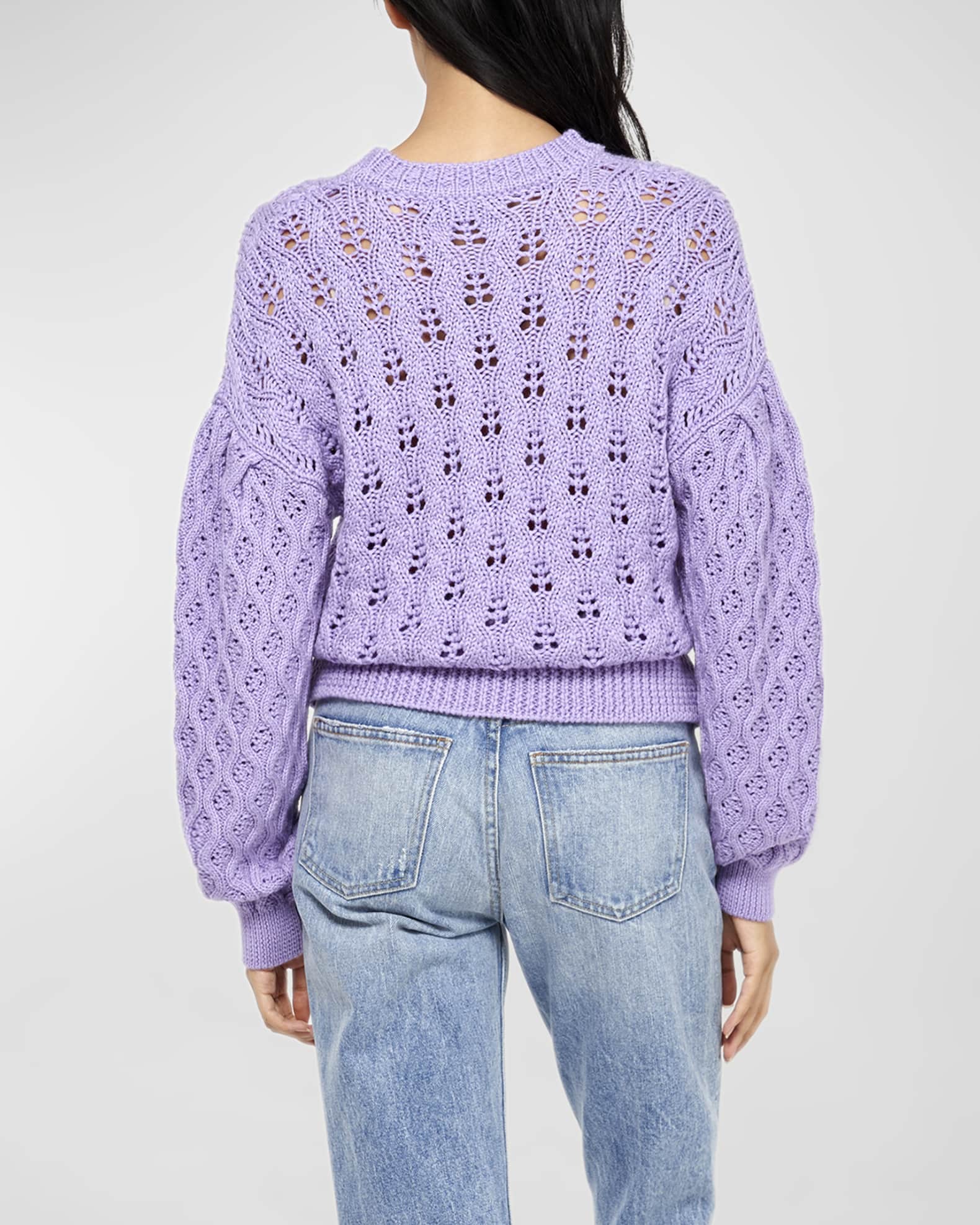 Joie Maeva Chunky Pointelle-Knit Wool Sweater | Neiman Marcus
