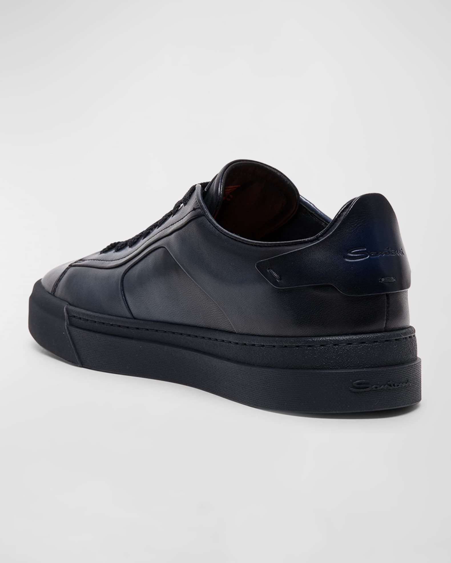 Santoni Men's Fighter Leather Low-Top Sneakers | Neiman Marcus