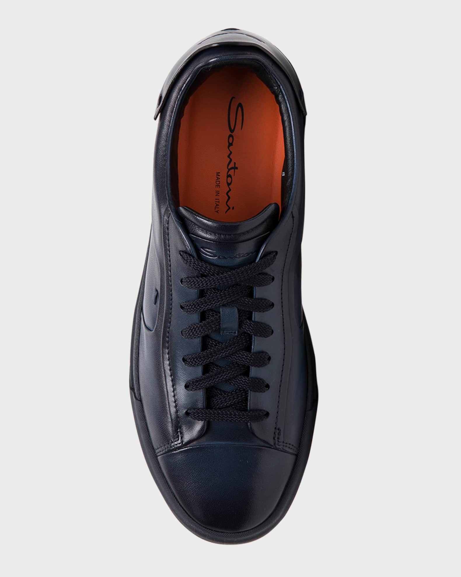 Santoni Men's Fighter Leather Low-Top Sneakers | Neiman Marcus
