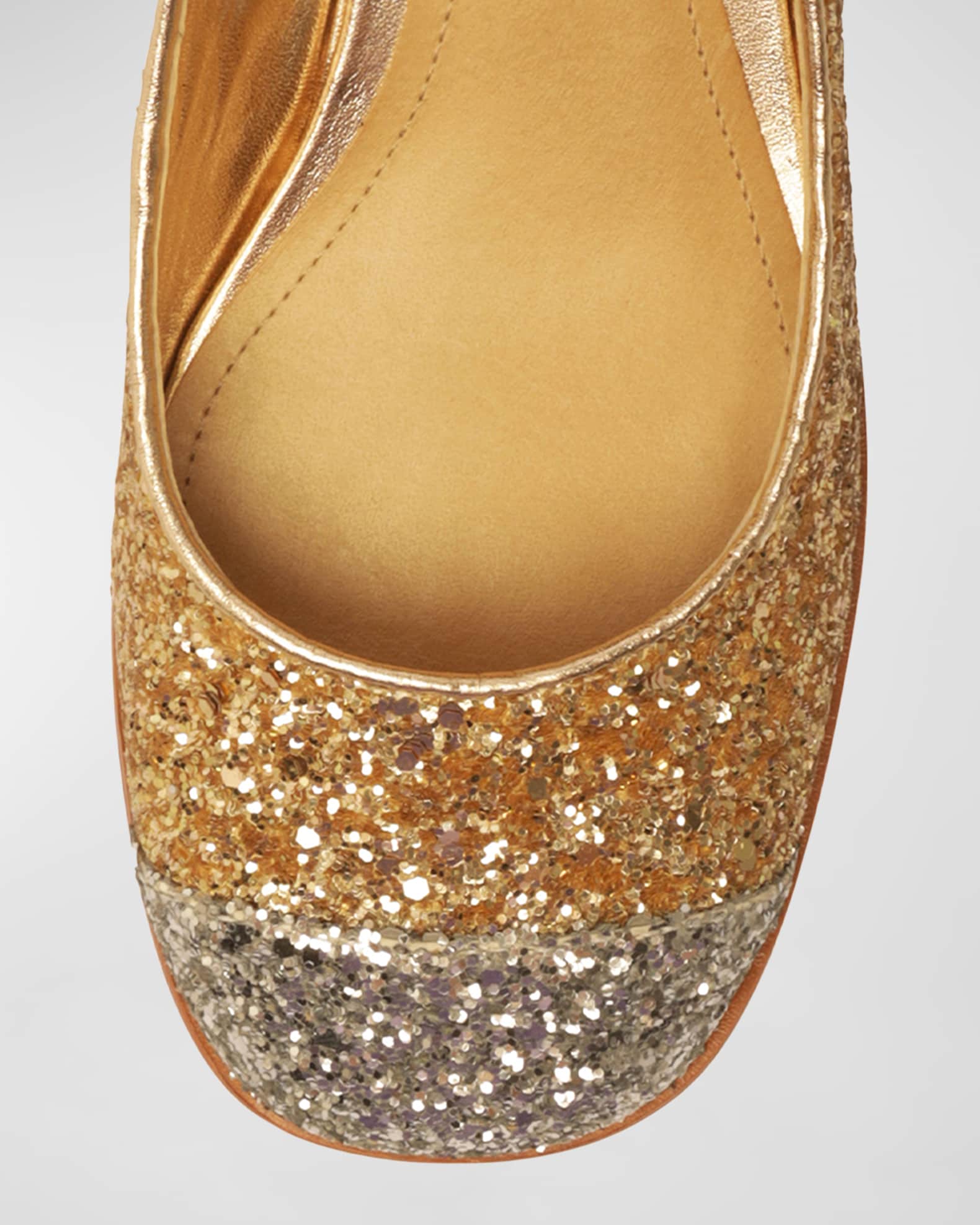 Schutz Dorothy Bicolor Glitter Ankle-Strap Pumps | Neiman Marcus