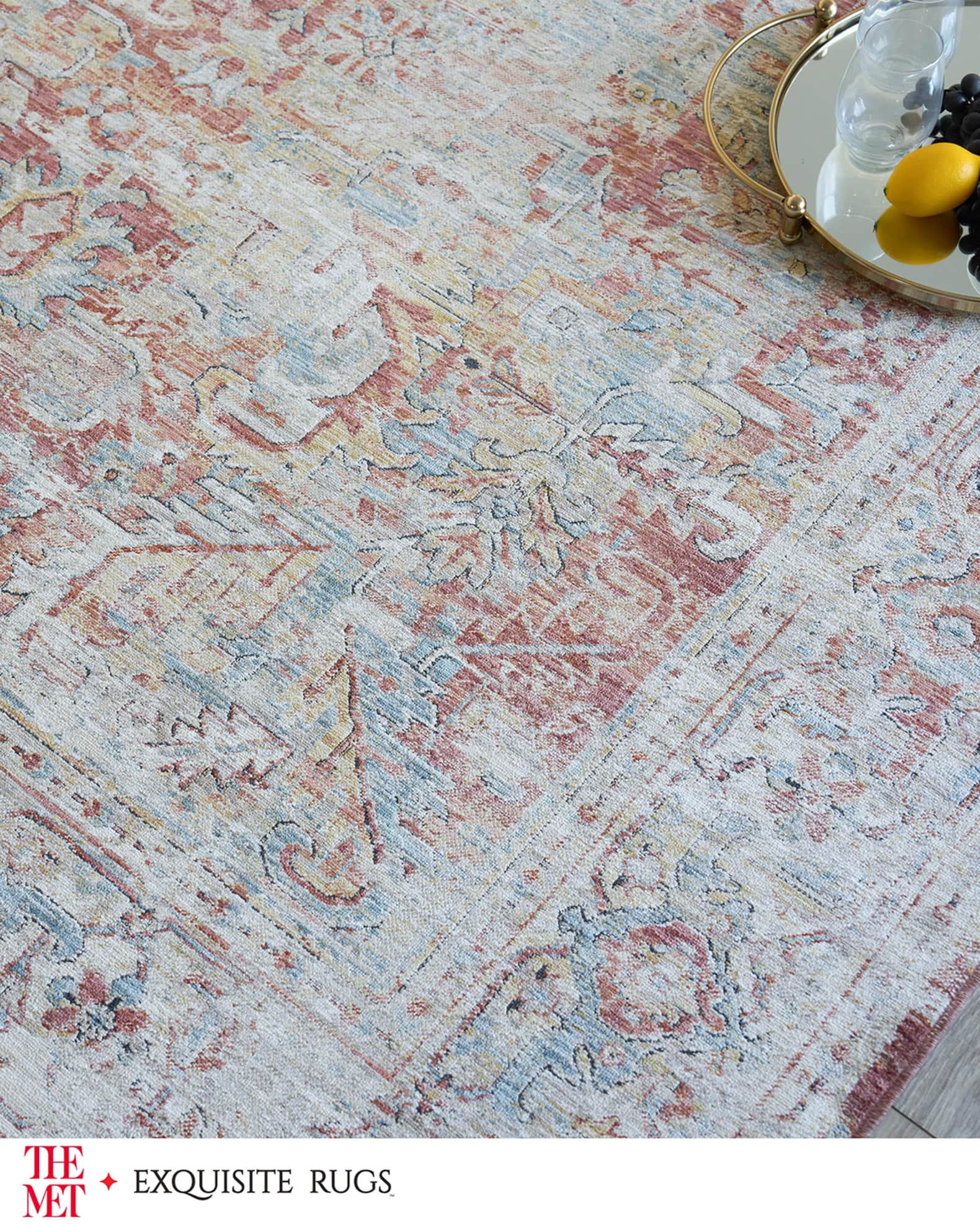 Exquisite Rugs x THE MET Antique Loom Rust & Beige Rug, 10' x 14 ...