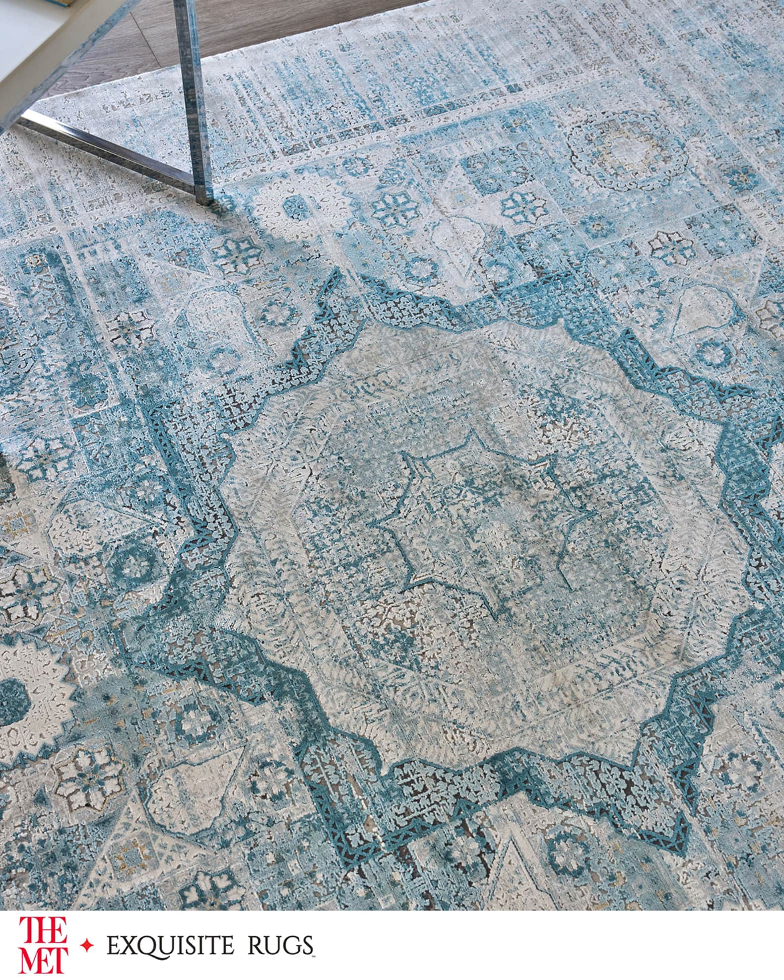 Legacy-Loomed Blue and Ivory Rug Collection | Neiman Marcus