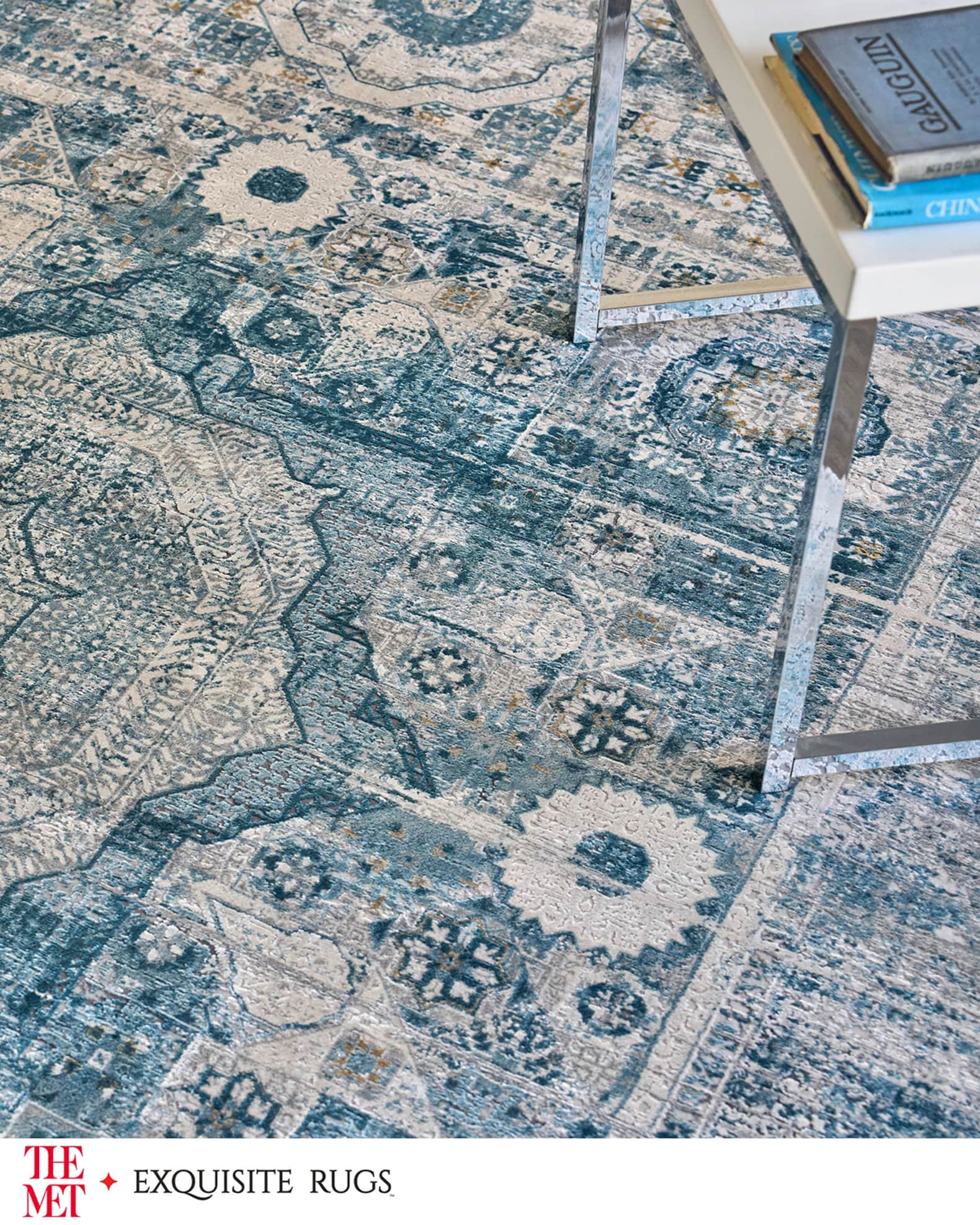 Legacy-Loomed Blue and Ivory Rug Collection | Neiman Marcus