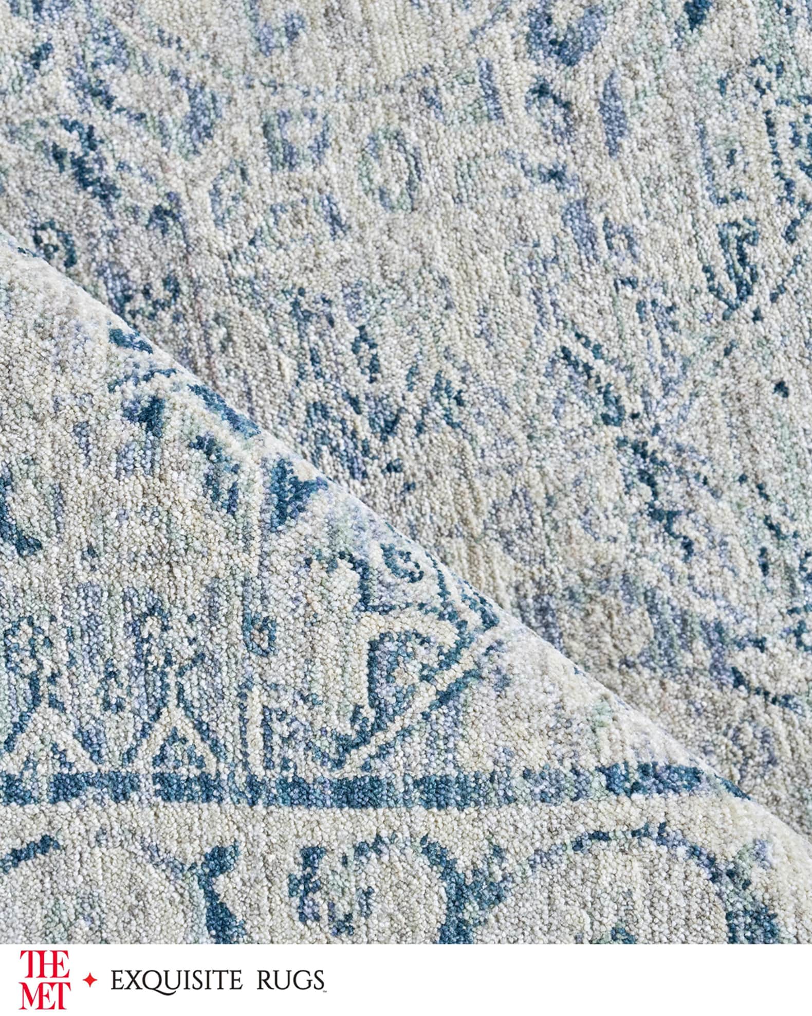 Exquisite Rugs x THE MET Vintage Loom Light Blue & Blue Rug, 6' x 9 ...