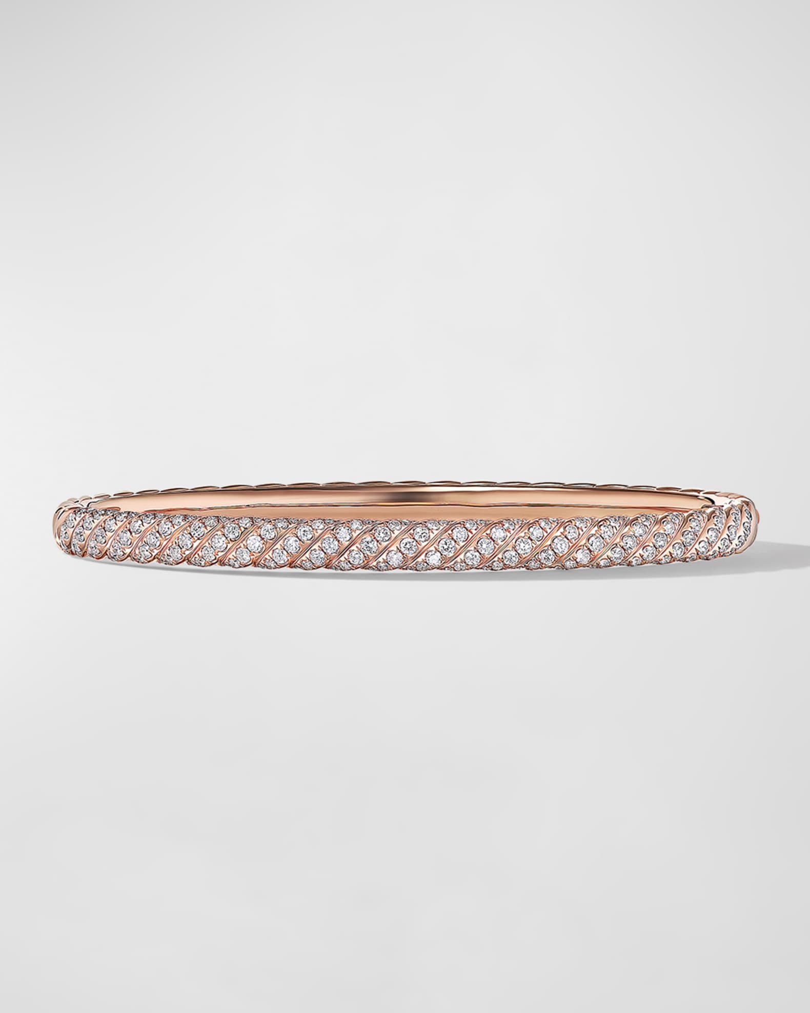 Sculpted Cable Bracelet with Diamonds in 18K Rose Gold Collection ...