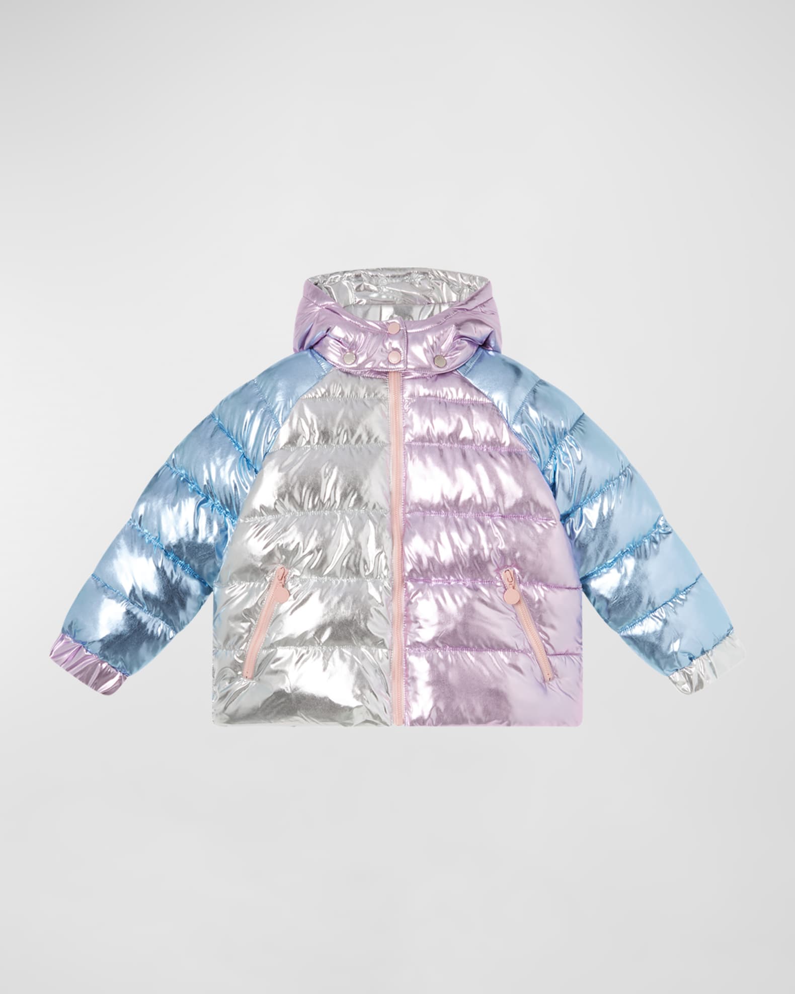 Girl's Metallic Puffer Jacket | Neiman Marcus