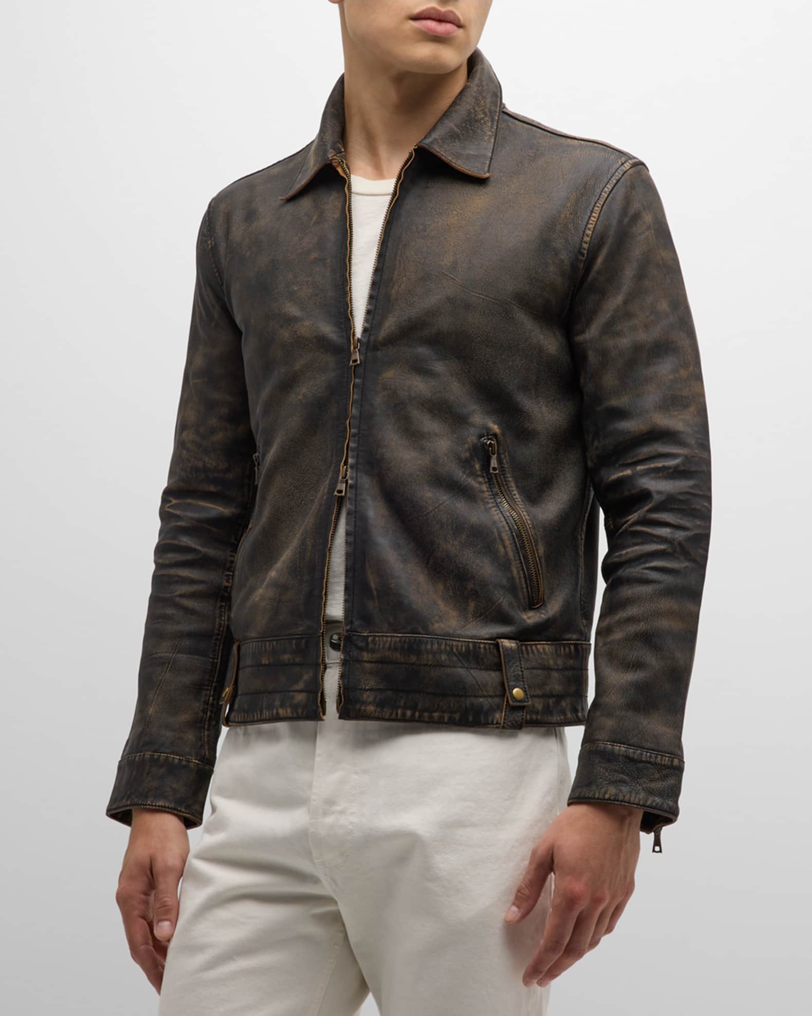 John Varvatos Men's Sorcha Heritage Sheepskin Blouson Jacket | Neiman ...